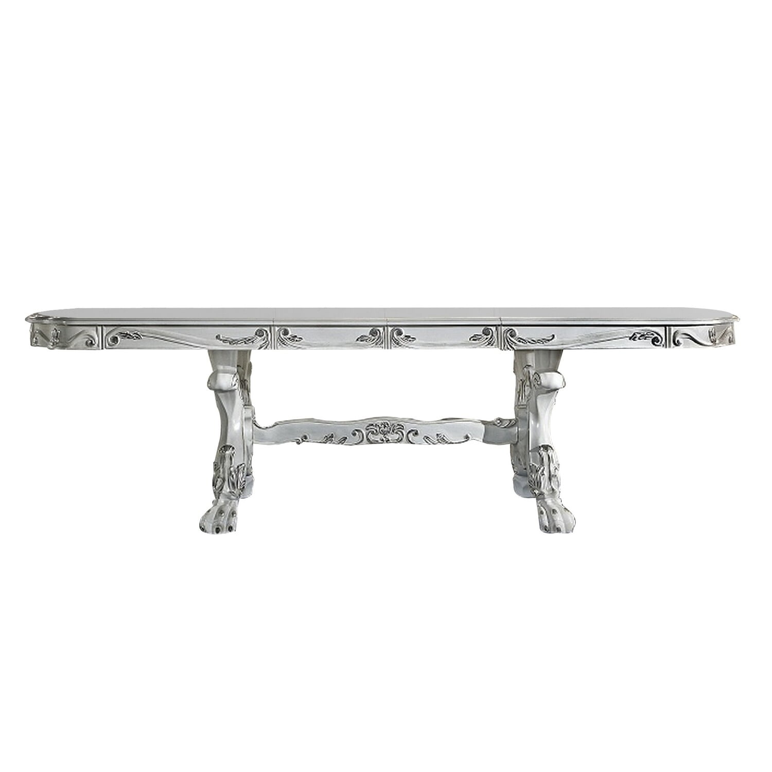 Benjara Aurora 108 Inch Rectangular Dining Table, Raised Floral Motifs ...