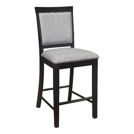 Aven 26 Inch Counter Height Chair- Gray Polyester- Black Wood- Set of 2 ...