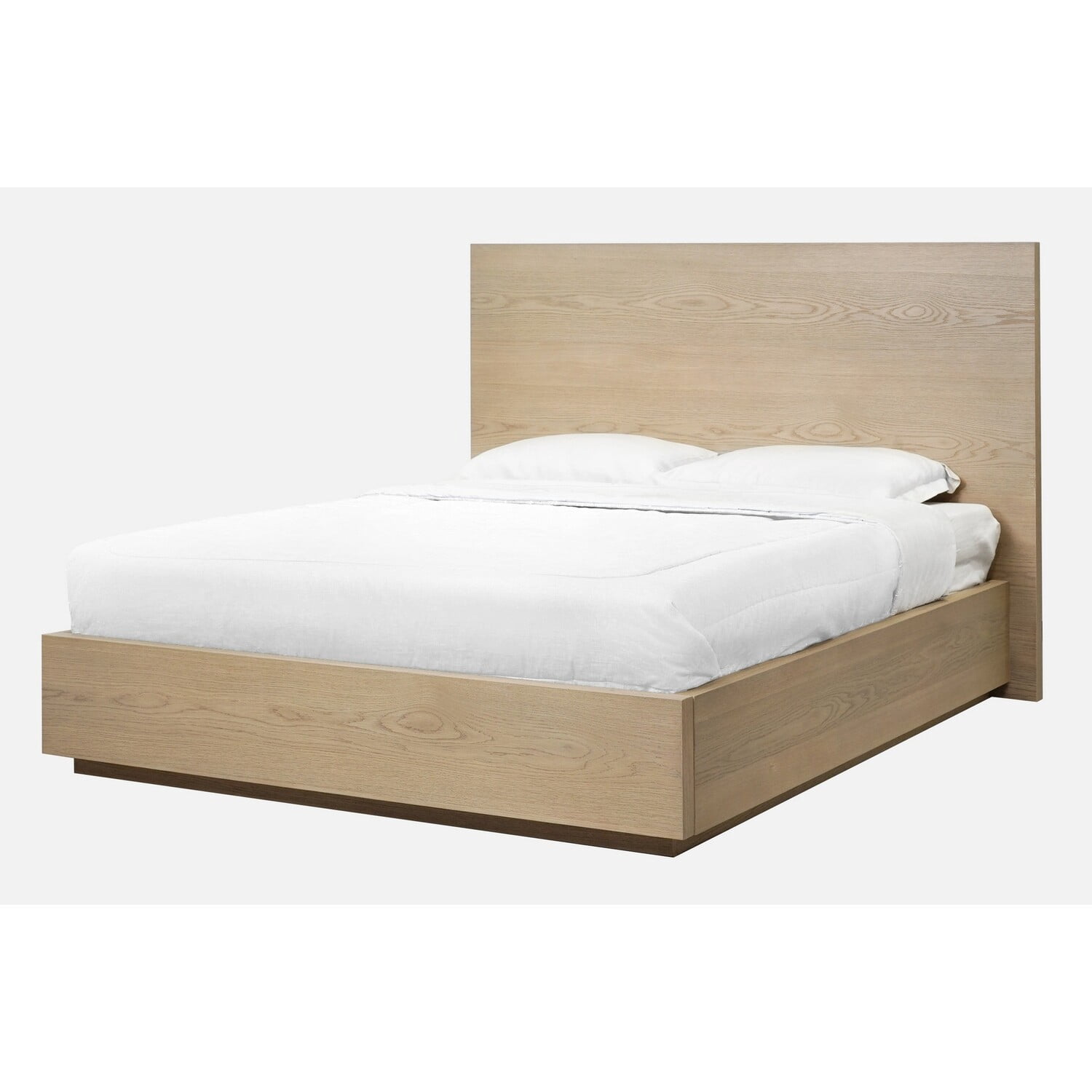 Benjara Aziel Full Platform Bed, Panel Headboard, Mitered Edges, White ...