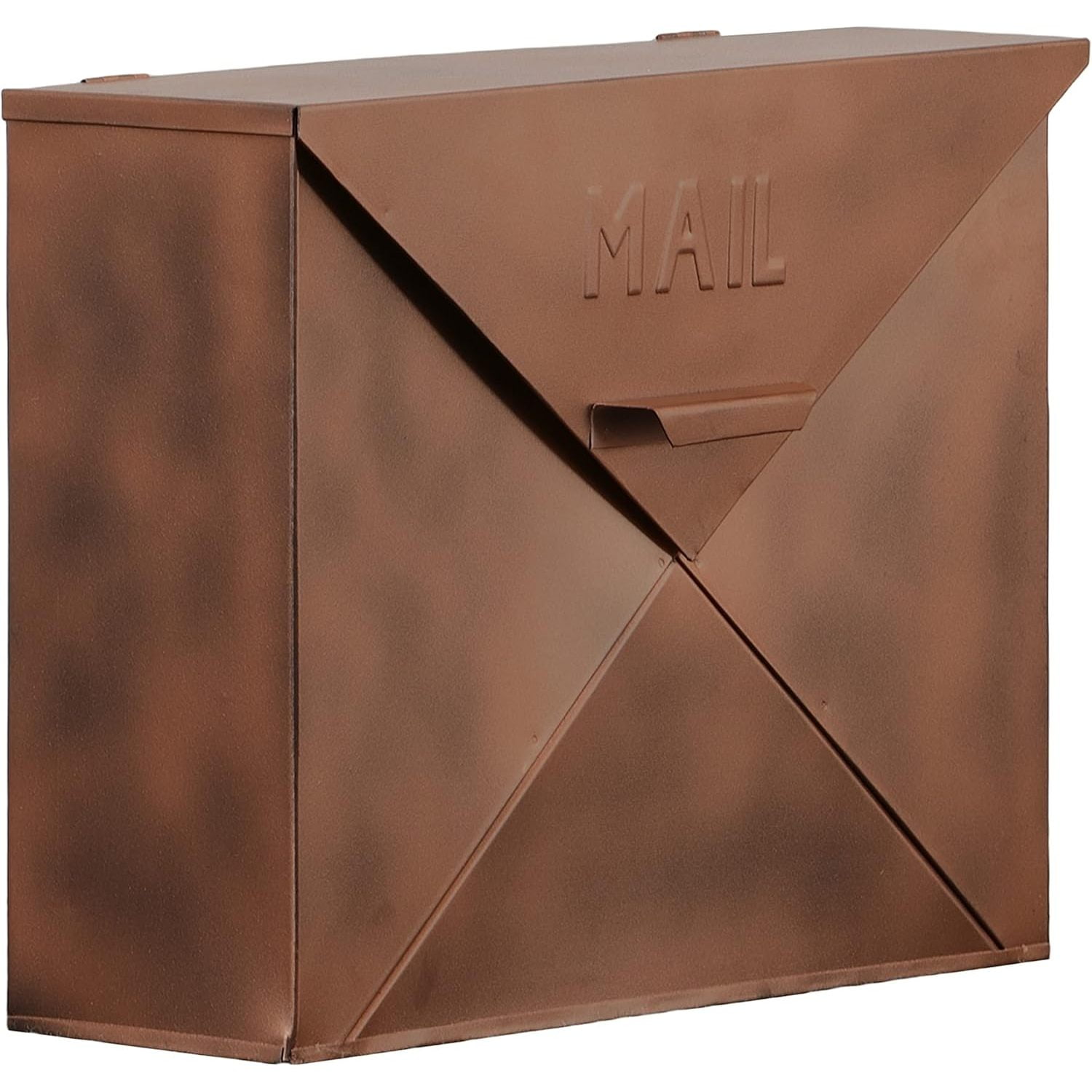 Benjara BM15926 Spacious Envelope Shaped Wall Mount Iron Mail Box ...