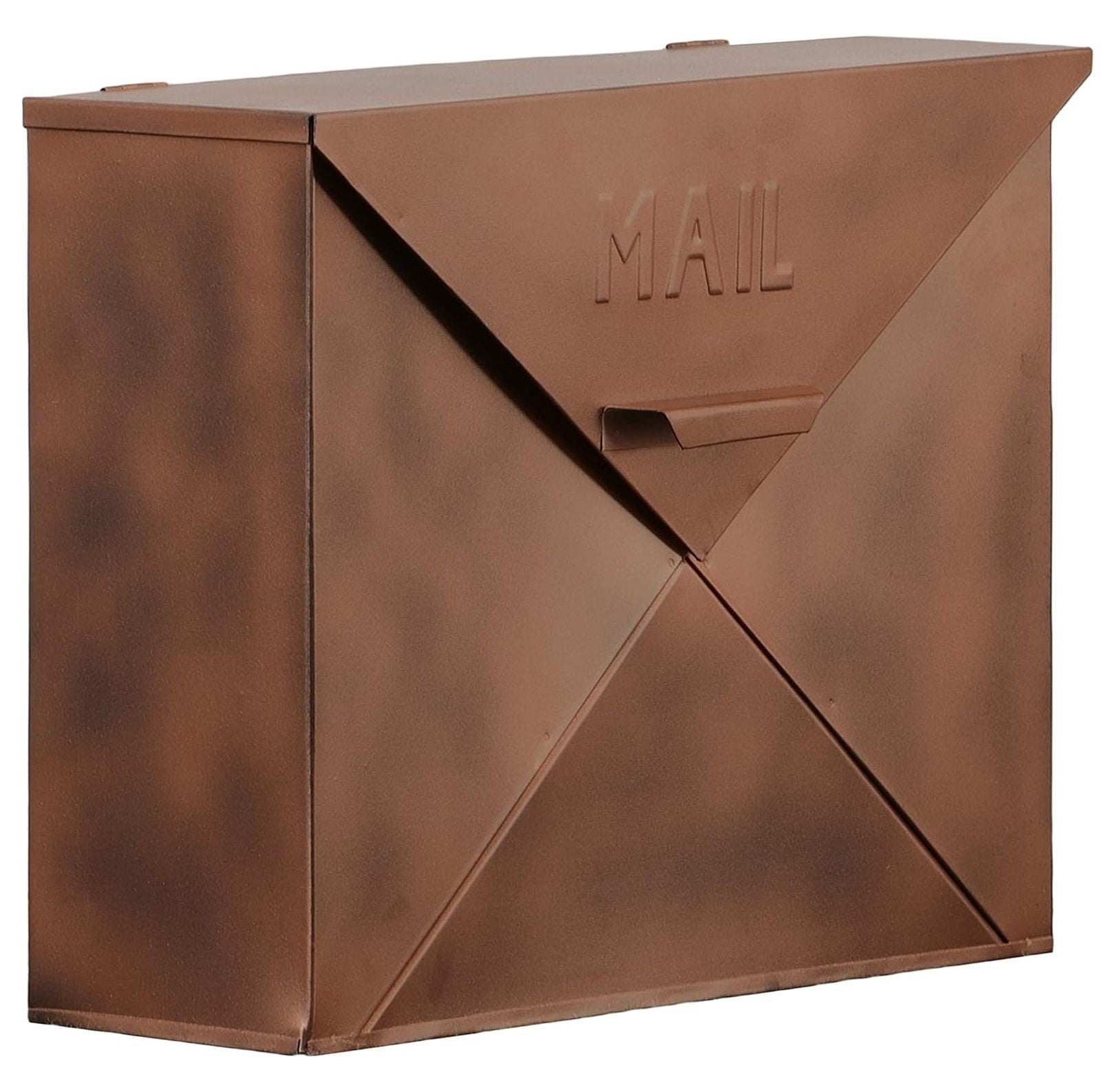Benjara BM15926 Spacious Envelope Shaped Wall Mount Iron Mail Box ...