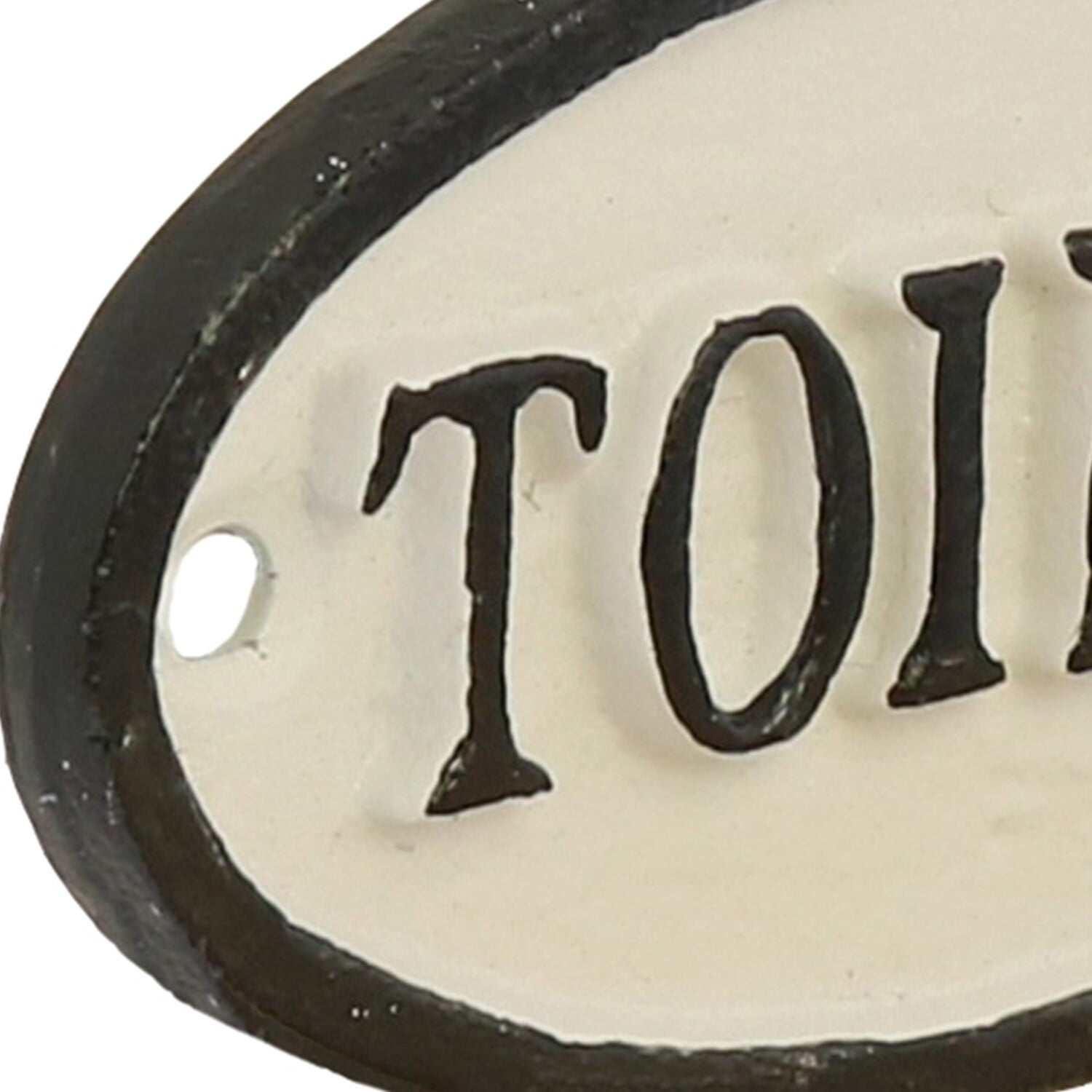 Traditional Metal Toilet Sign with Hand Painted Design, Black and White ...