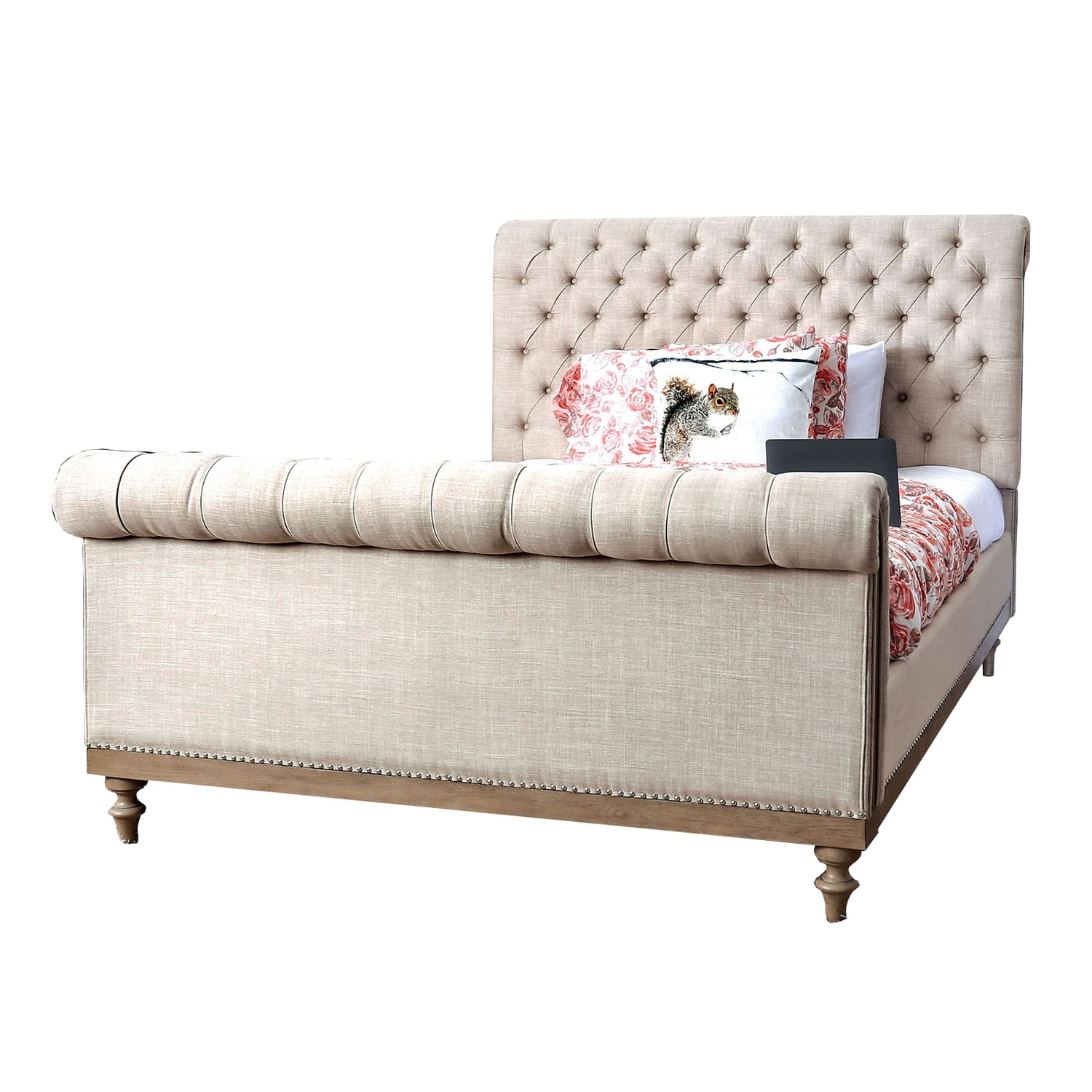 Benjara BM214043 Chesterfield Design California King Size Bed with ...