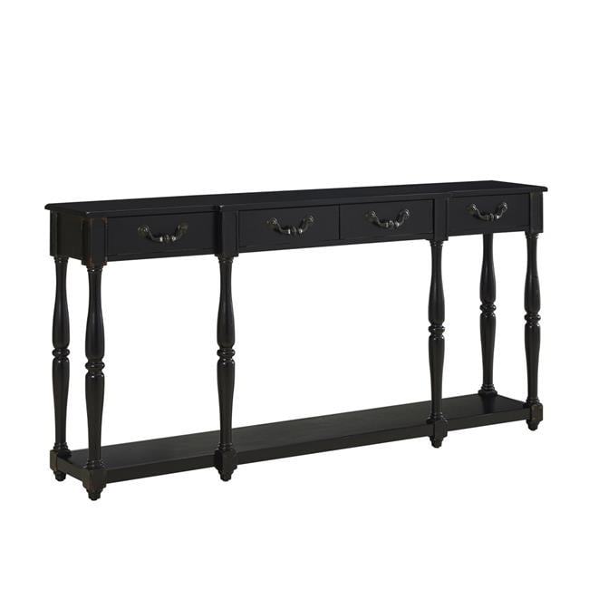 Saltoro Sherpi 4 Drawer Wooden Console Table with Open Bottom Shelf and ...