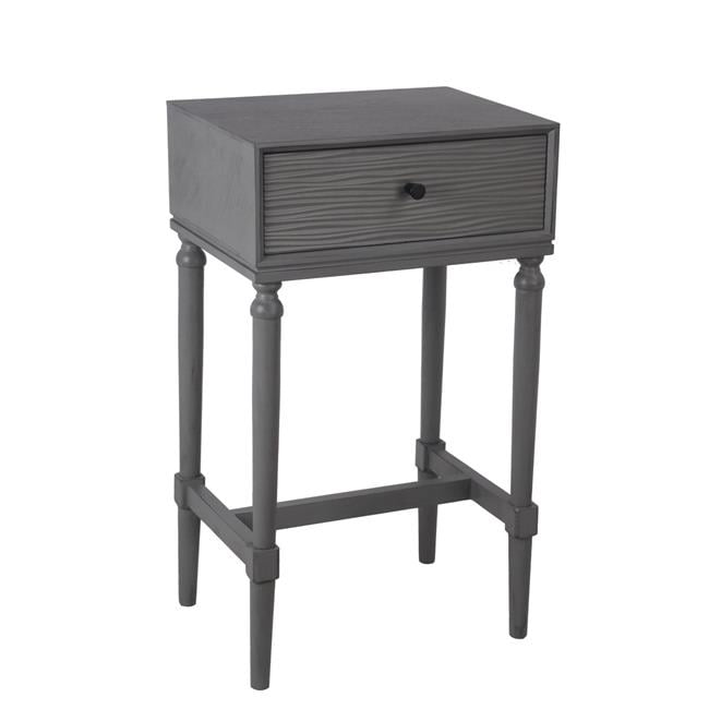 Benjara 1 Drawer Wooden Accent Stand with Tapered Turned Legs, Gray ...