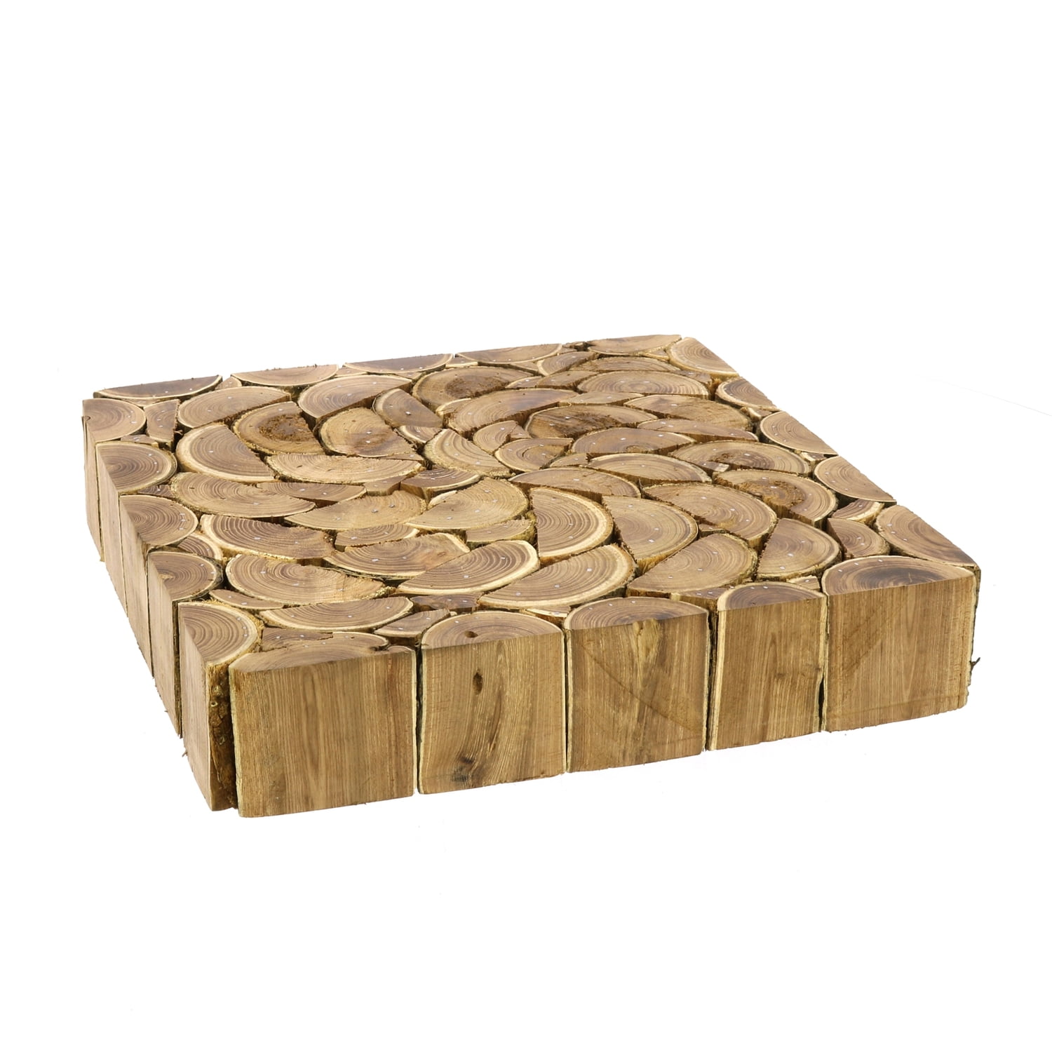 Wooden Riser with Crescent Shaped Cut Outs in Brown - Walmart.com