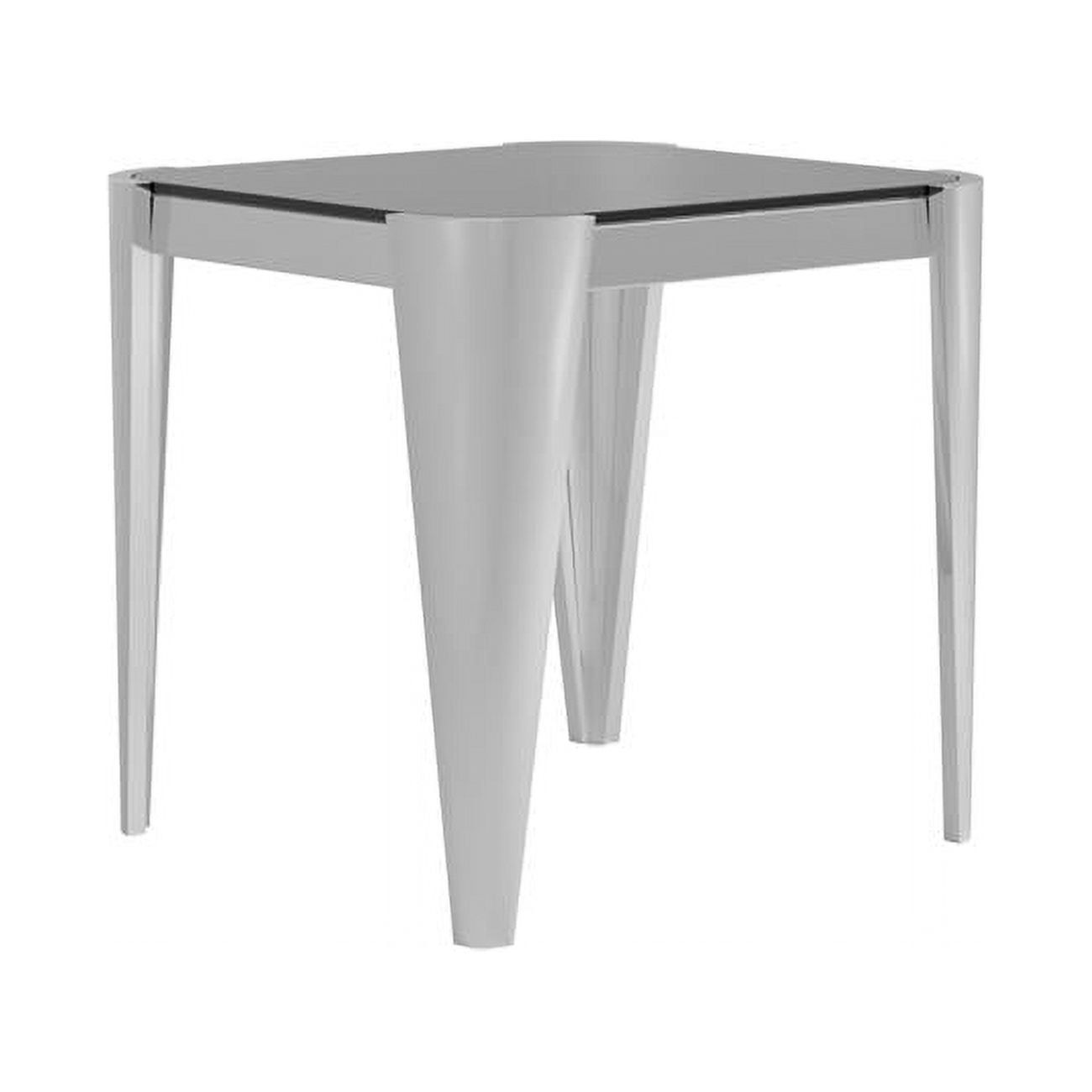 Benjara BM242072 Glass Tabletop & Metal Legs End Table, Silver ...