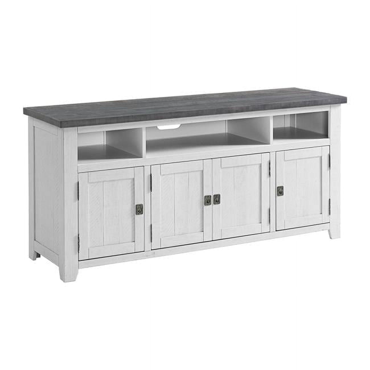 Benjara BM242256 3 Cabinets & 3 Cubbies TV Stand, White & Gray ...