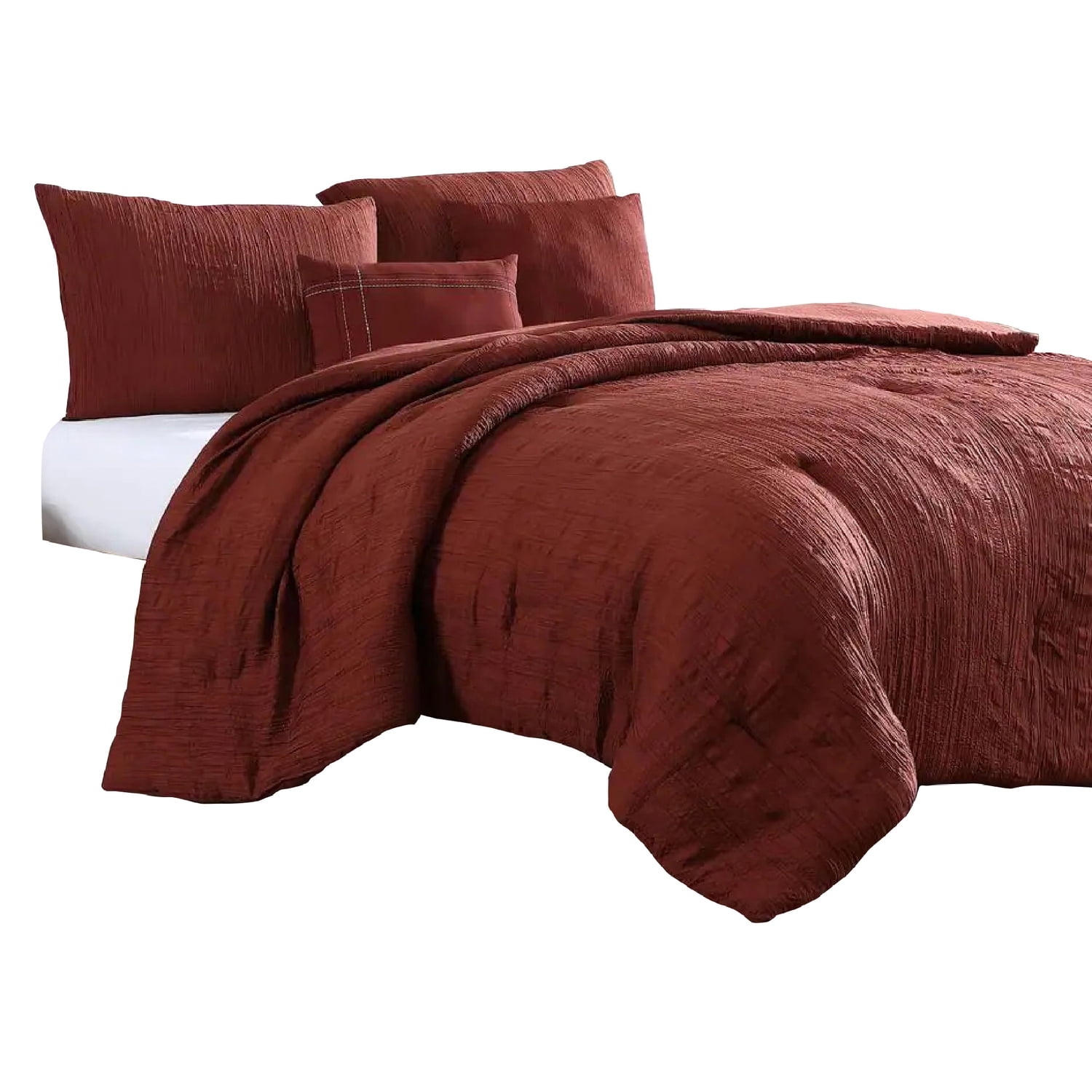 Alice 5 Piece Textured Microfiber Queen Comforter Set, The Urban Port ...