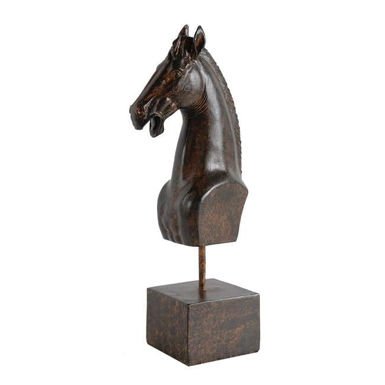 Don 11 Inch Horse Bust Statuette Tabletop Accent Decor Brown Resin ...