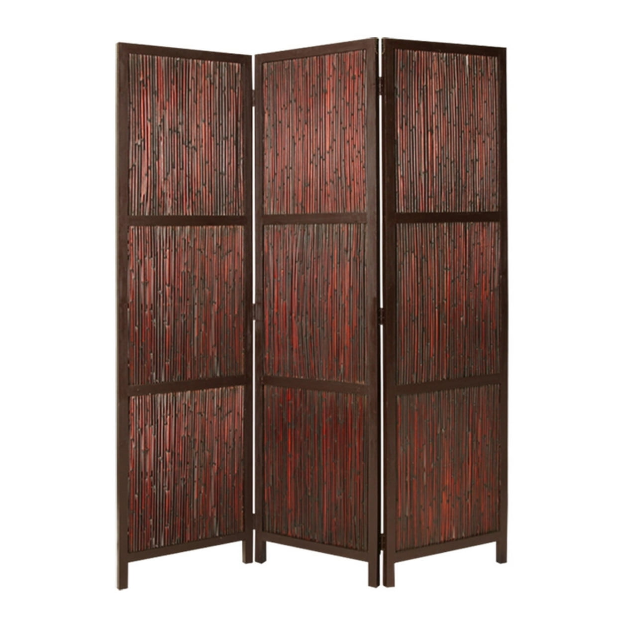 Benjara BM287515 72 in. 3 Panel Privacy Screen with Hardwood Frame ...