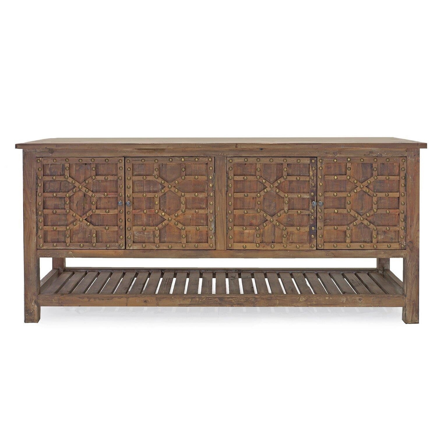 Benjara BM297310 74 in. Metal Rivet Classic Sideboard Console Buffet ...
