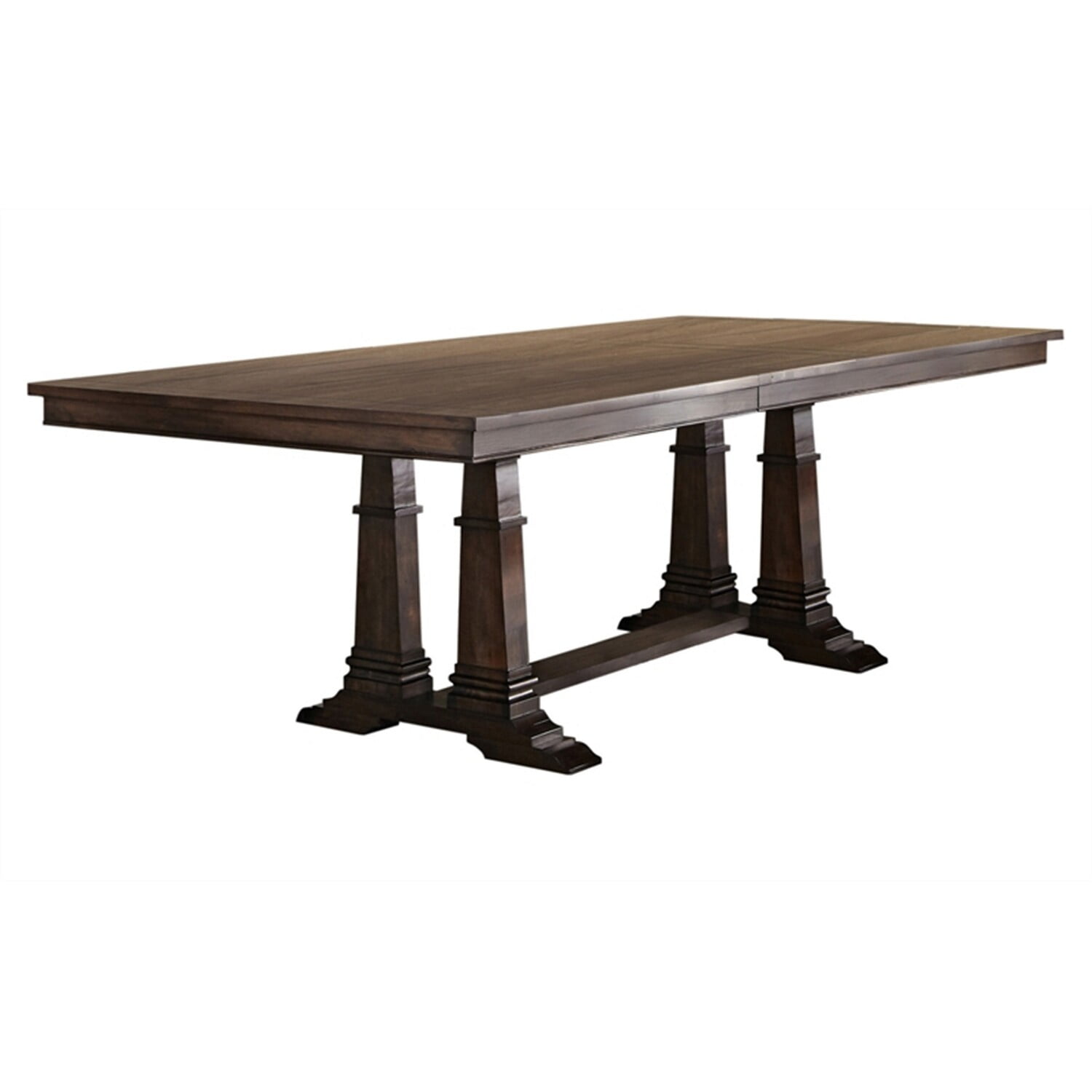 Akki 80-100 Inch Dining Table Extension Leaf Trestle Vintage Dark Brown ...