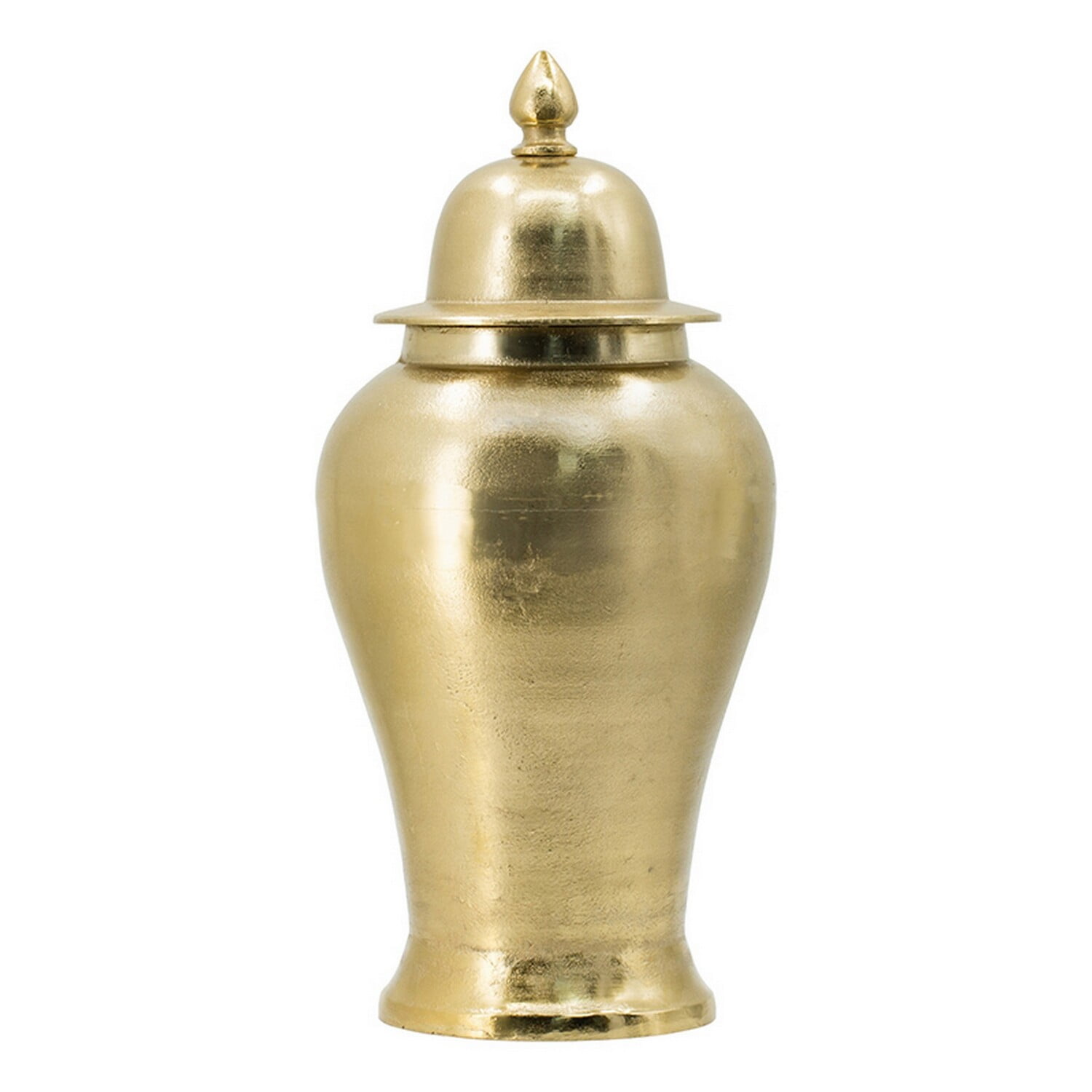 Benjara BM302593 21 in. Lidded Finial Accent & Brilliant Gold Aluminum ...
