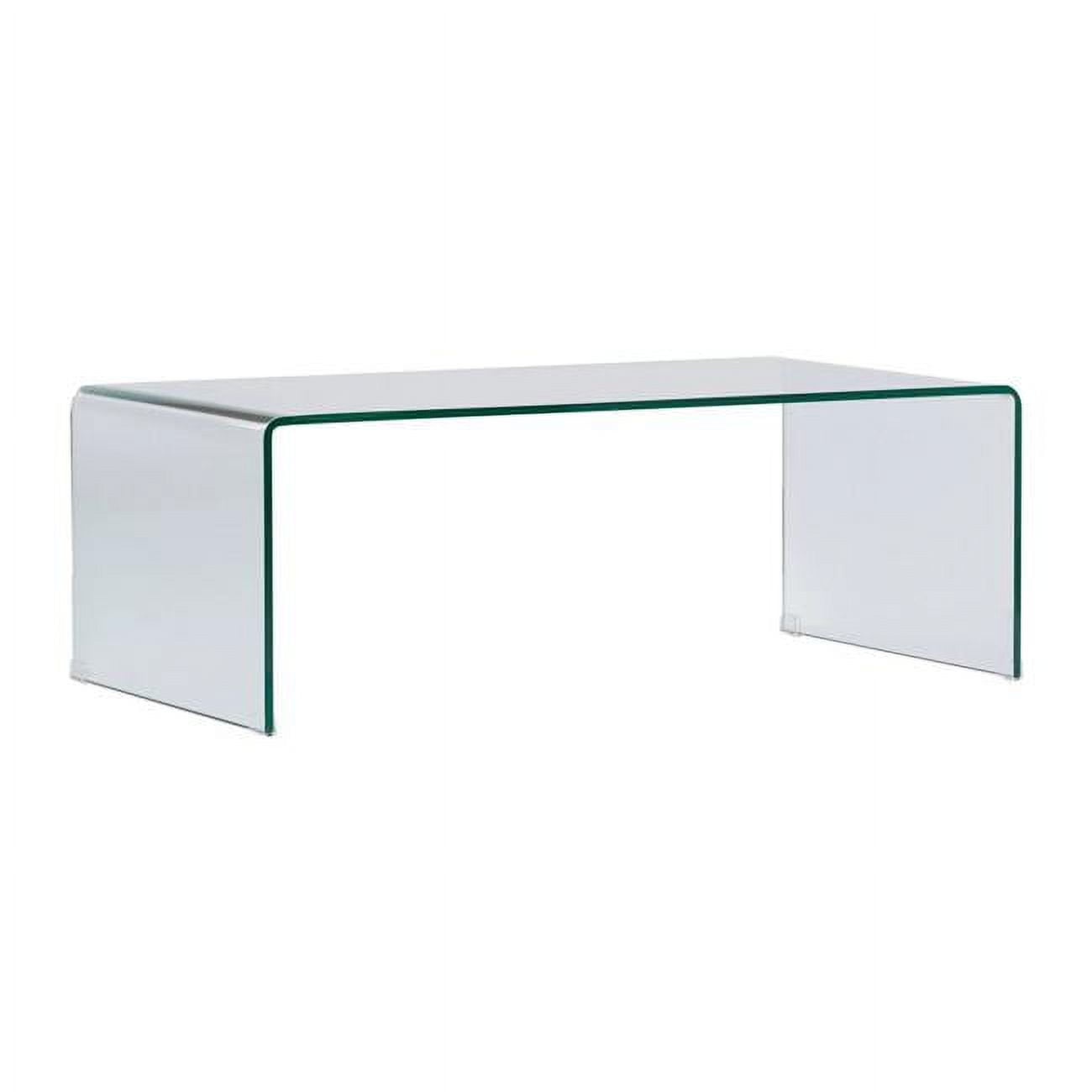 Benjara BM304668 43 in. Darb Curved Edges Coffee Table with Tempered ...