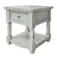 Genie 26 Inch End Table - 1 Drawer - Open Shelf - White Solid Mango ...