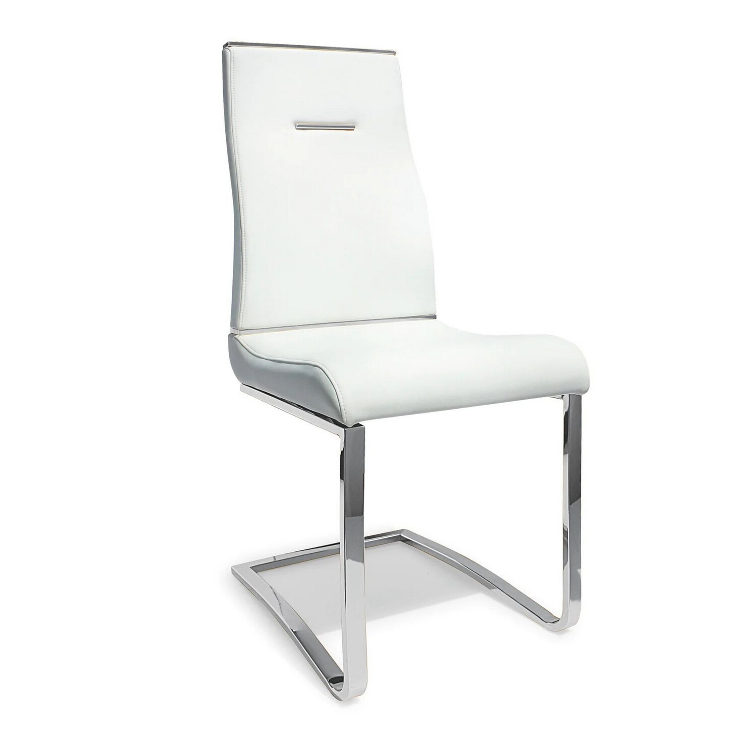 Benjara Jon 22 Inch Dining Chair, Set of 2, Cantilever Steel, Vegan ...