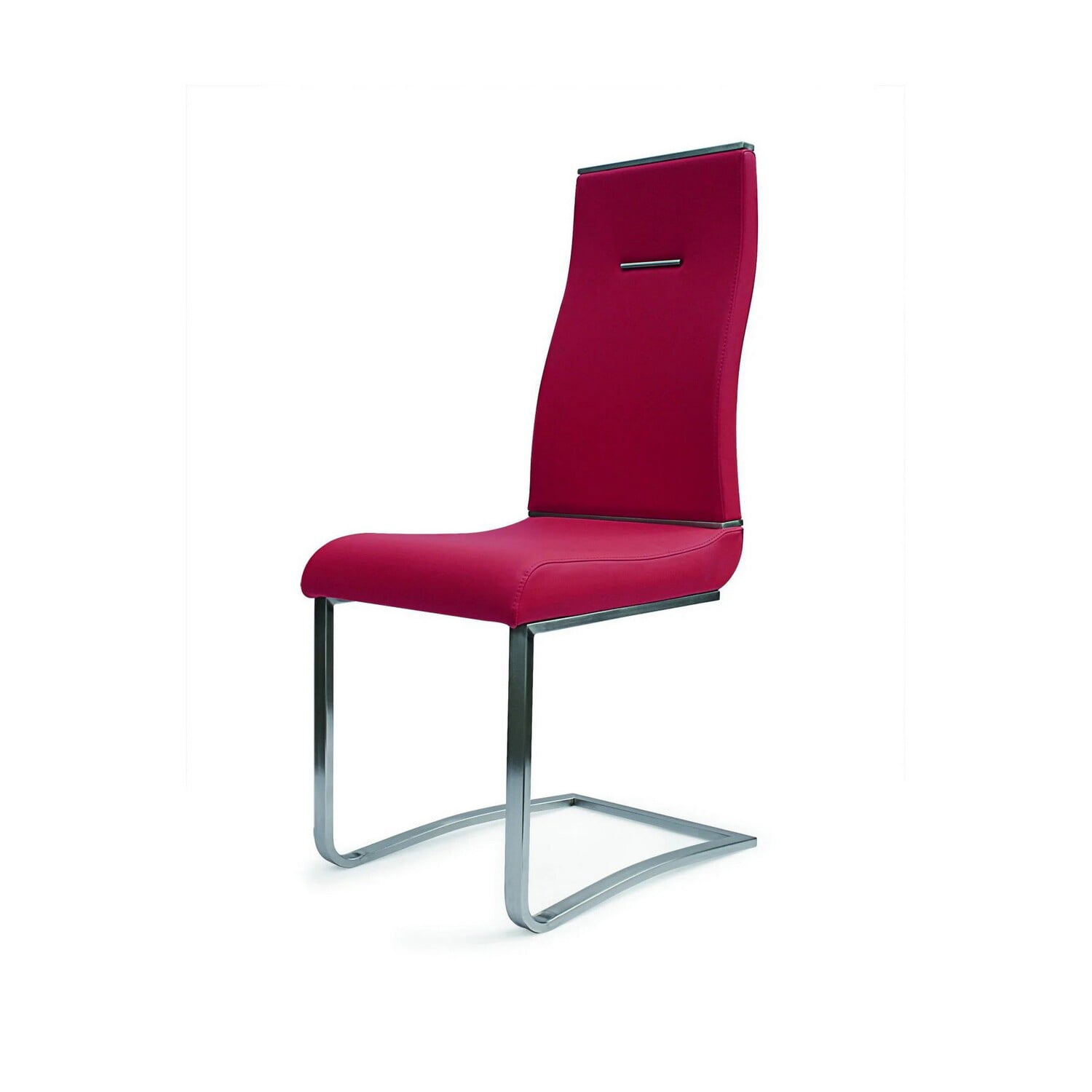 Benjara Jon 22 Inch Dining Chair, Set of 2, Cantilever Steel, Faux ...