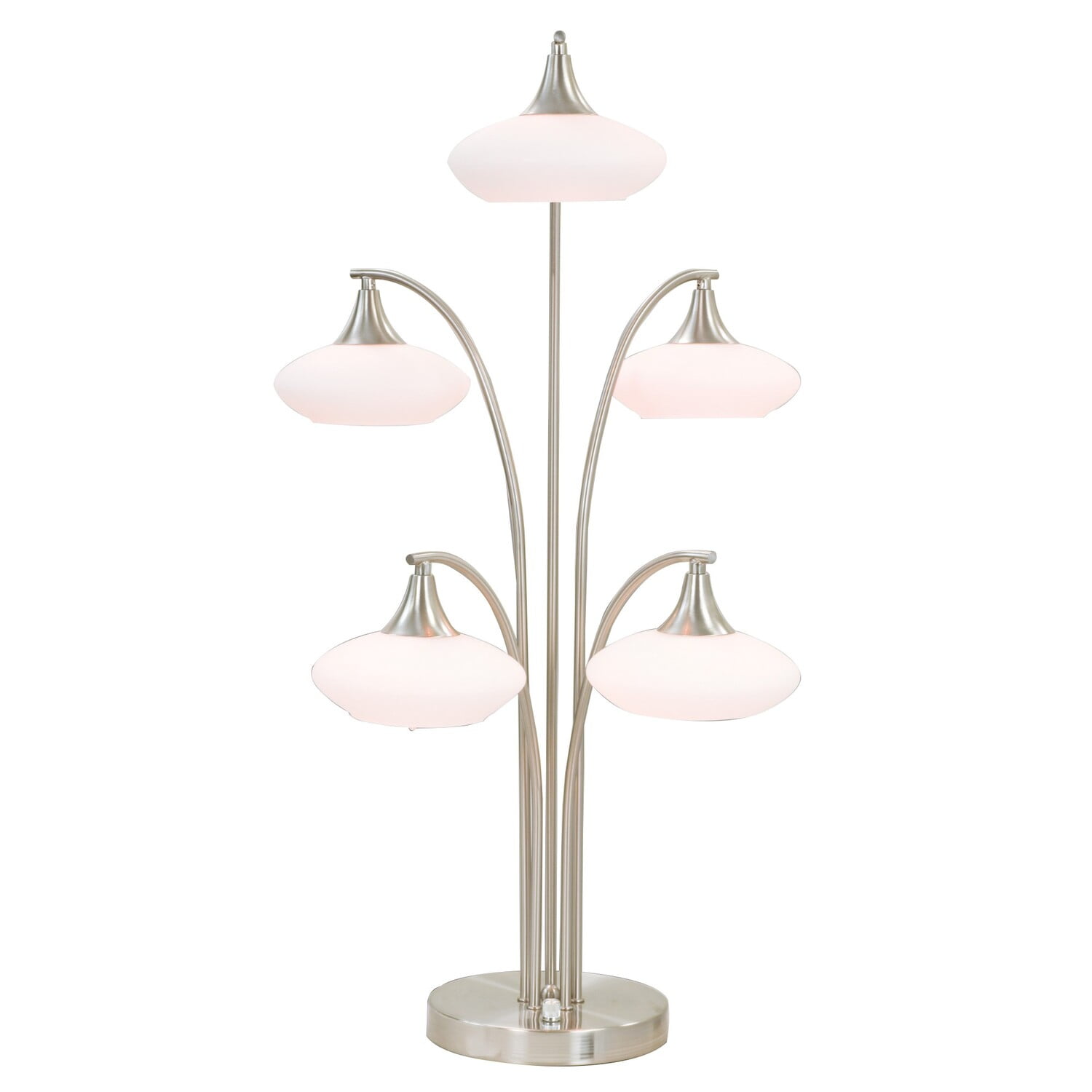 Benjara BM308984 31 in. Metal & Glass Table Lamp with 5 Dome Shape ...