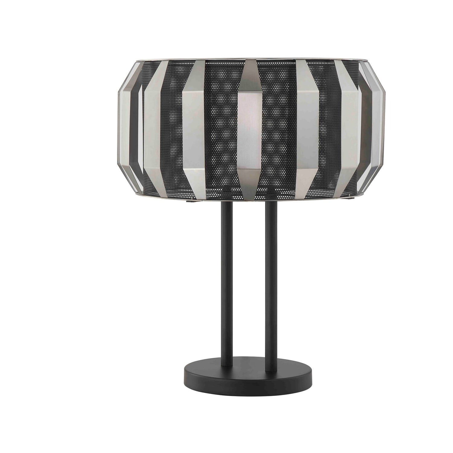 Pin 21 Inch Table Lamp - Wide Drum Metal Shade - Accent Round Base ...