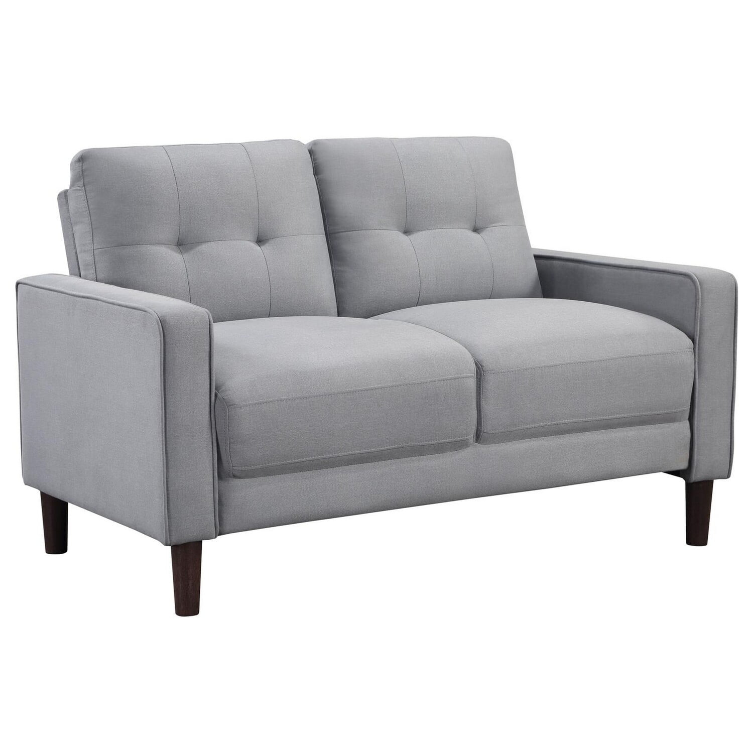 Benjara Bow 54 Inch Loveseat, Grid Tufted Back, Track Arms, Self Welt ...