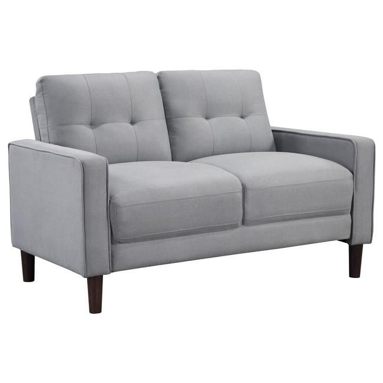 Benjara BM309143 54 in. Bow Grid Tufted Back Loveseat with Track Arms ...