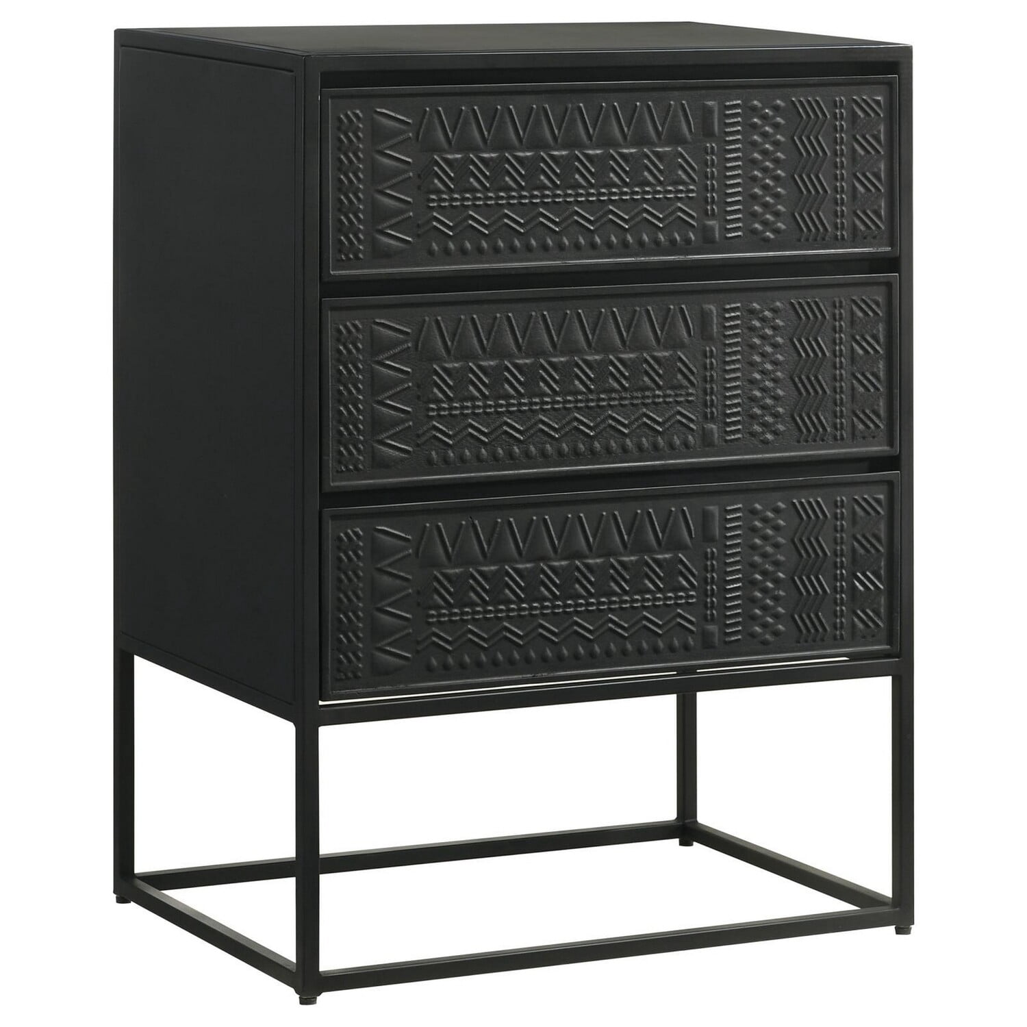 Benjara 40 Inch Tall Accent Cabinet with 3 Drawers, Mango Wood and MDF ...