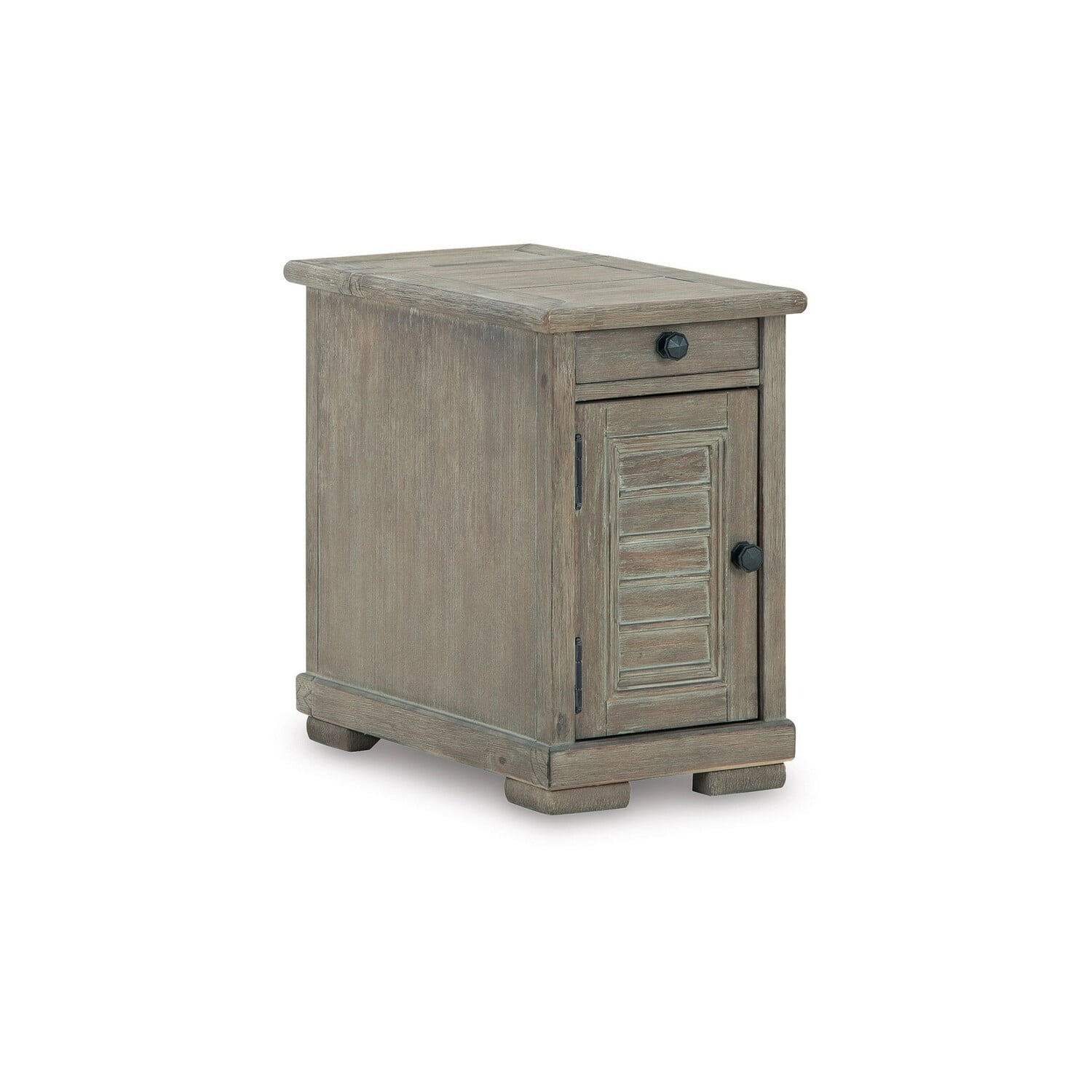BenJara 24 Inch Side End Table, 1 Drawer, Single Door Cabinet, Glazed ...