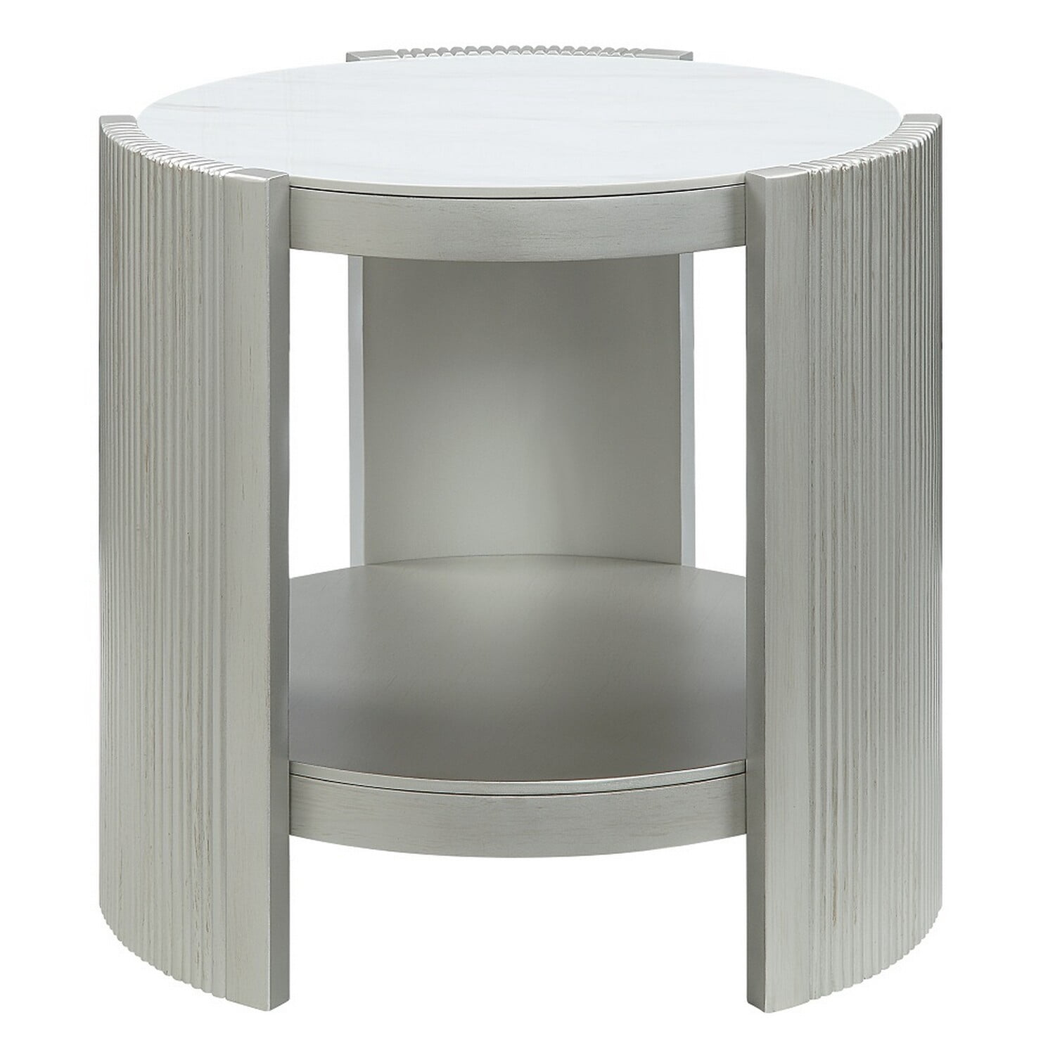 Benjara Kyna 26 Inch Side End Table, Modern Sintered Top, 1 Shelf ...