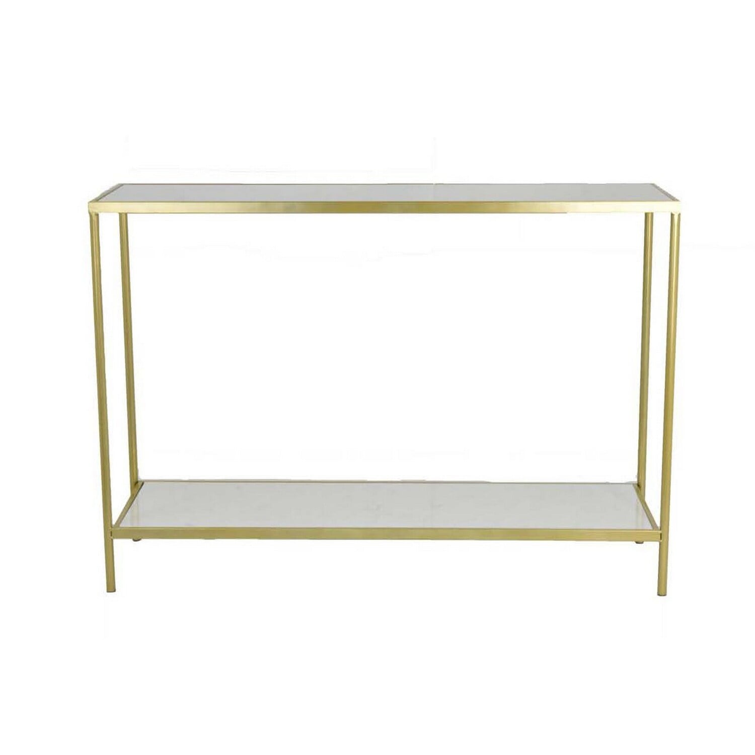 40 Inch Plant Stand, Rectangular White Marble Top and Shelf, Gold Metal ...