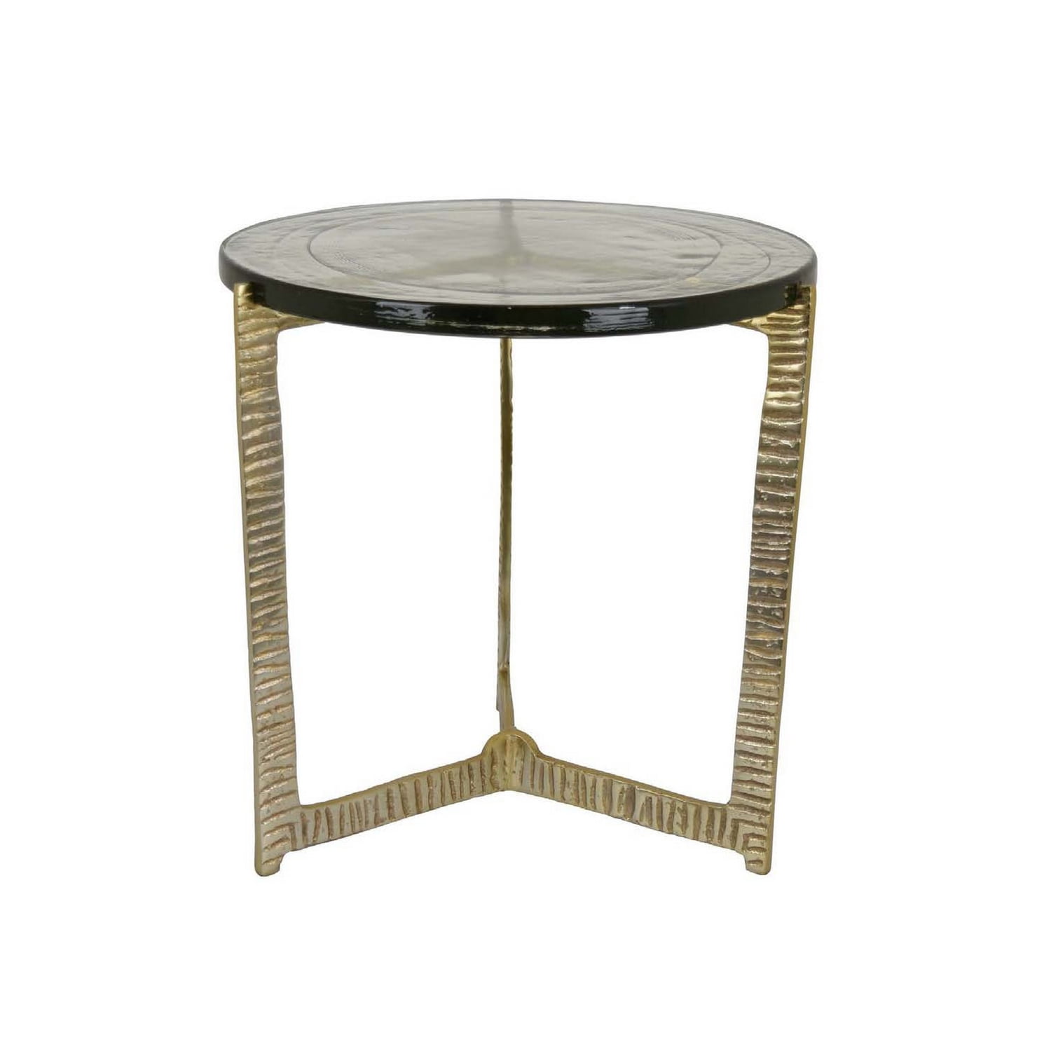 Benjara BM310070 19 in. Lune Glass Plant Stand Table with 3 Legged ...