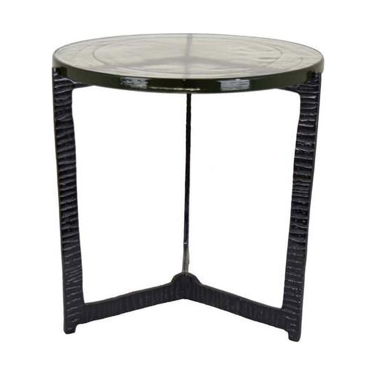 Benjara BM310073 19 in. Lune Glass Plant Stand Table with 3 Legged ...