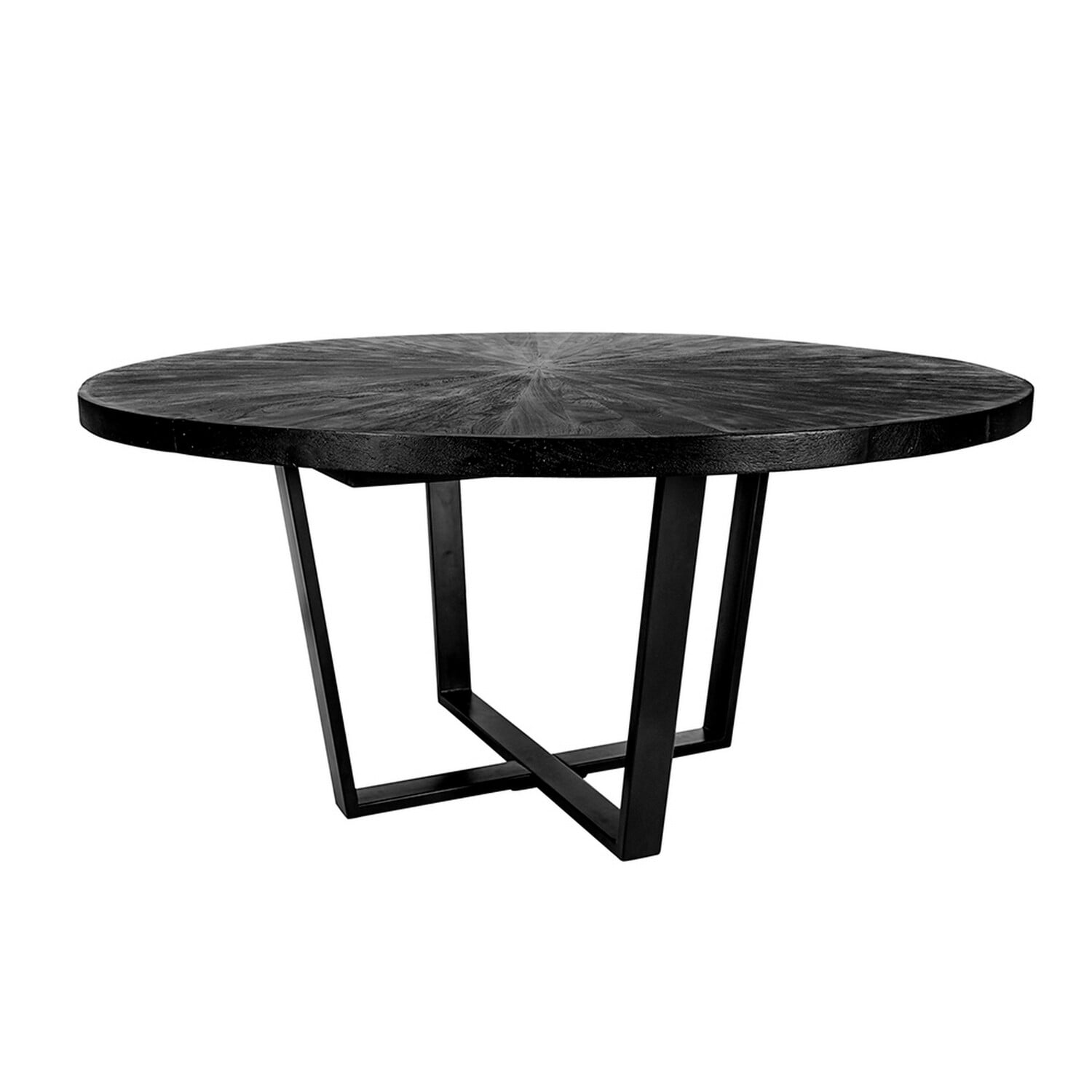Benjara BM312096 63 in. Raj Round Dining Table with Cross Legs Design ...