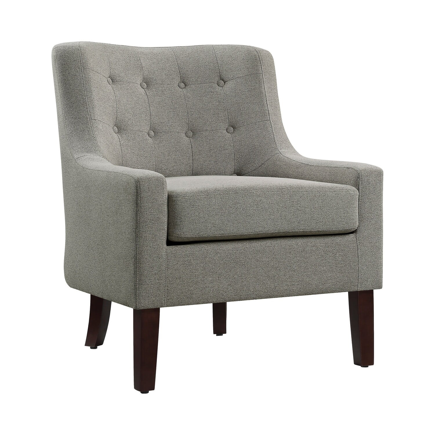 Benjara Cairo 34 Inch Accent Chair Armchair, Light Gray Polyester ...