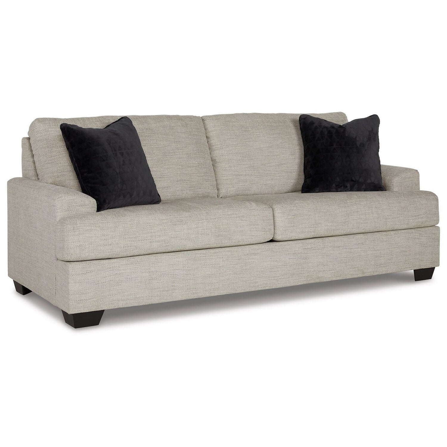 Benjara BM313440 87 in. Roy Sofa with 2 Throw Pillows, Angular Arms ...