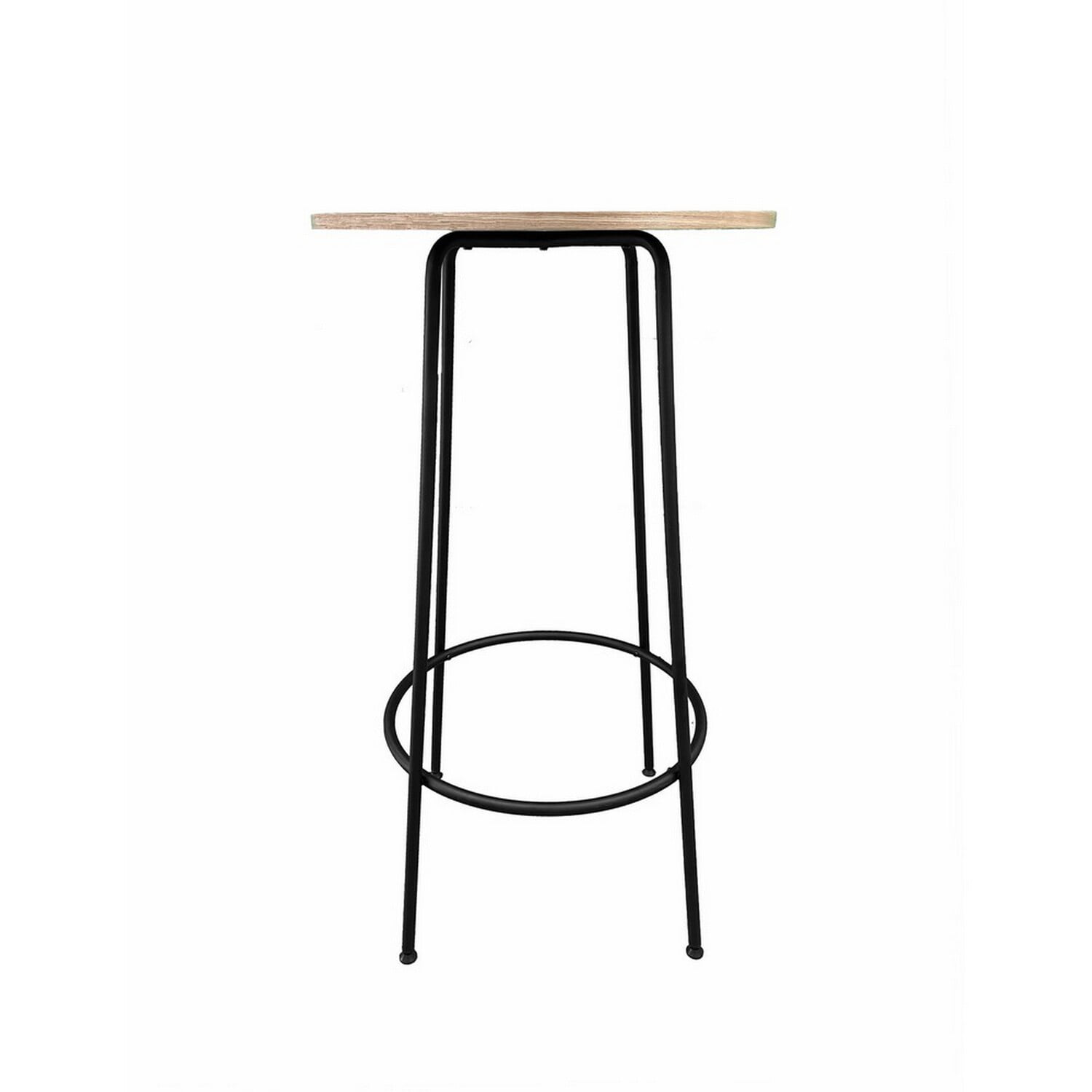 Benjara BM313537 42 in. Neni Bar Table with Round Natural Wood Top ...