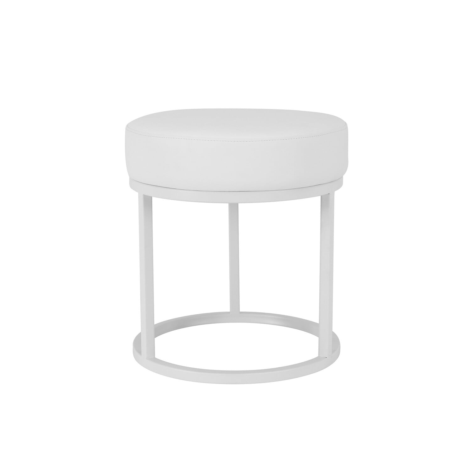 Benjara BM314951 18 in. Tane Modern Accent Stool with Round Padded Faux ...