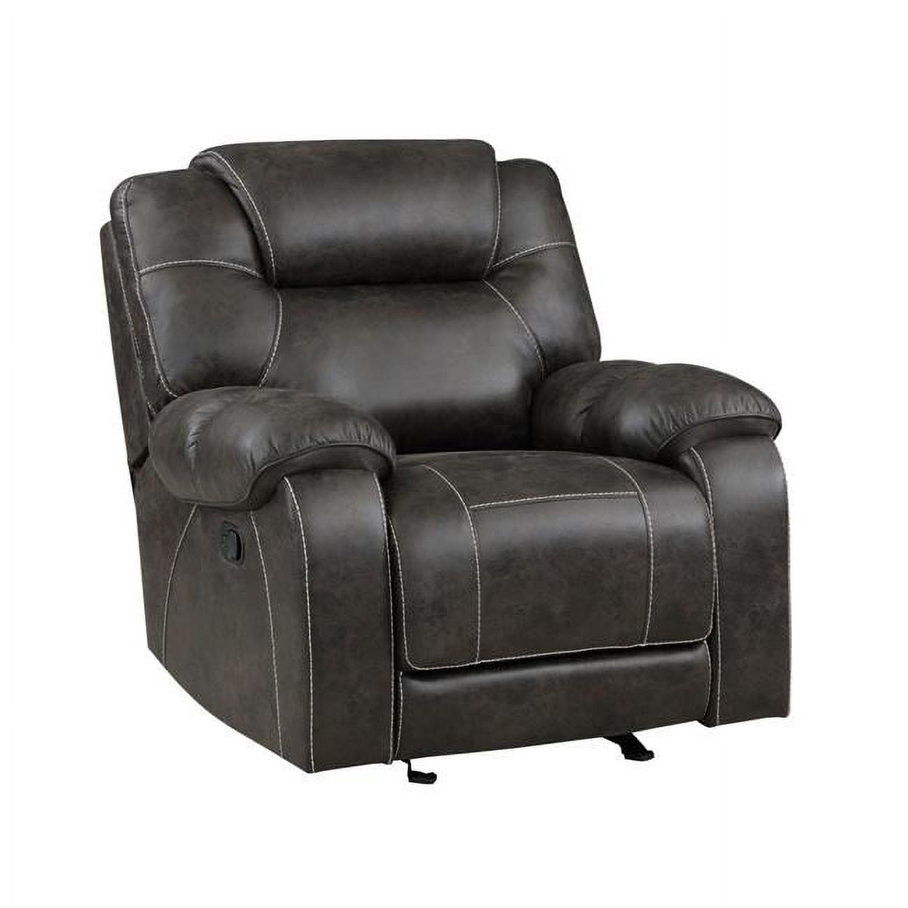 Lily 42 Inch Manual Glider Recliner Chair- Brown Microfiber- Solid Wood ...