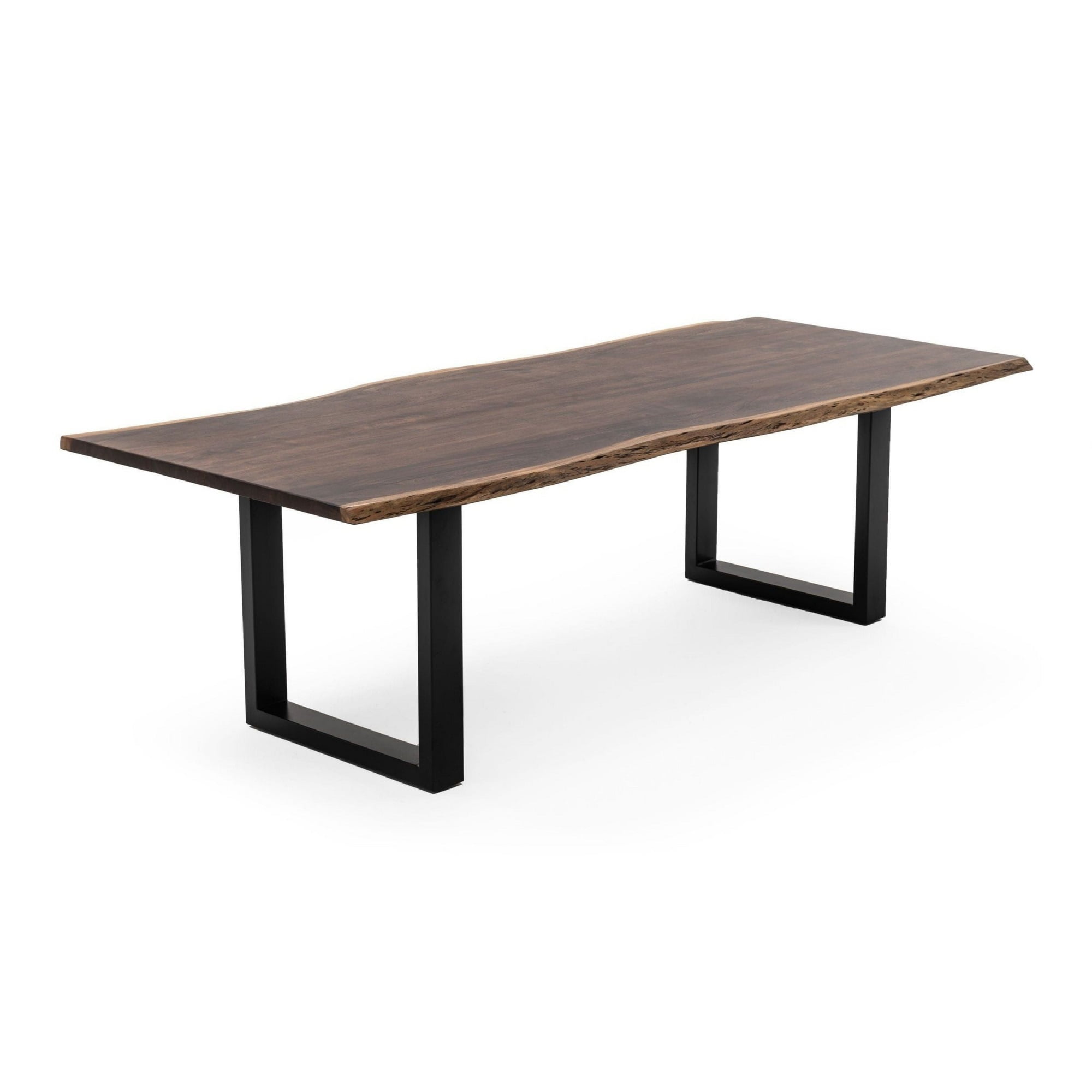 Benjara BM317242 102 in. Cid Xue Live Edge Rectangular Metal Brown & Black Dining Table ...