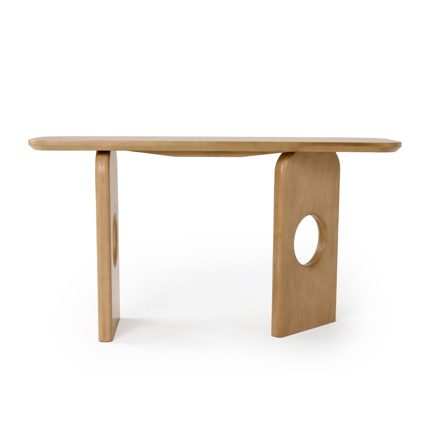 Benjara Noe Ohan 55 Inch Console Table, Rectangular, Light Brown Solid ...