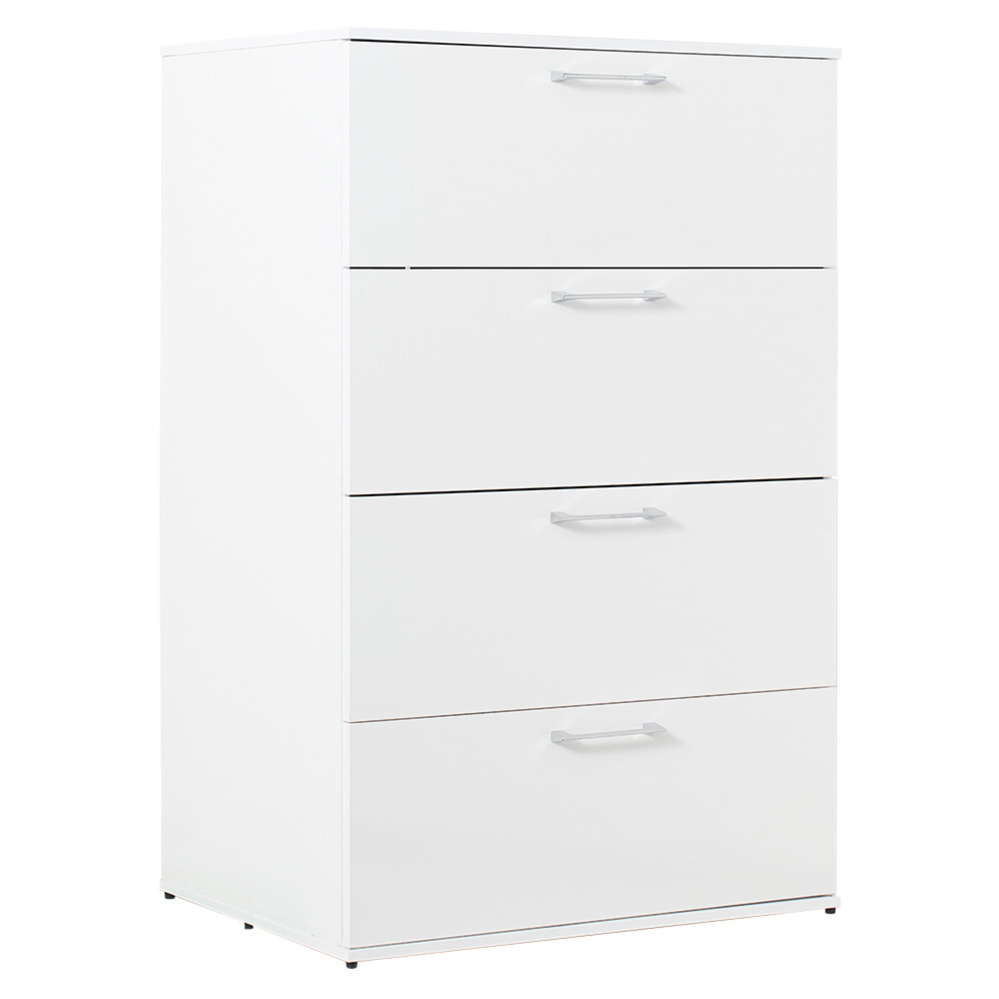 Eli 48 Inch Tall Dresser Chest, 4 Big Storage Drawers, Glossy White ...