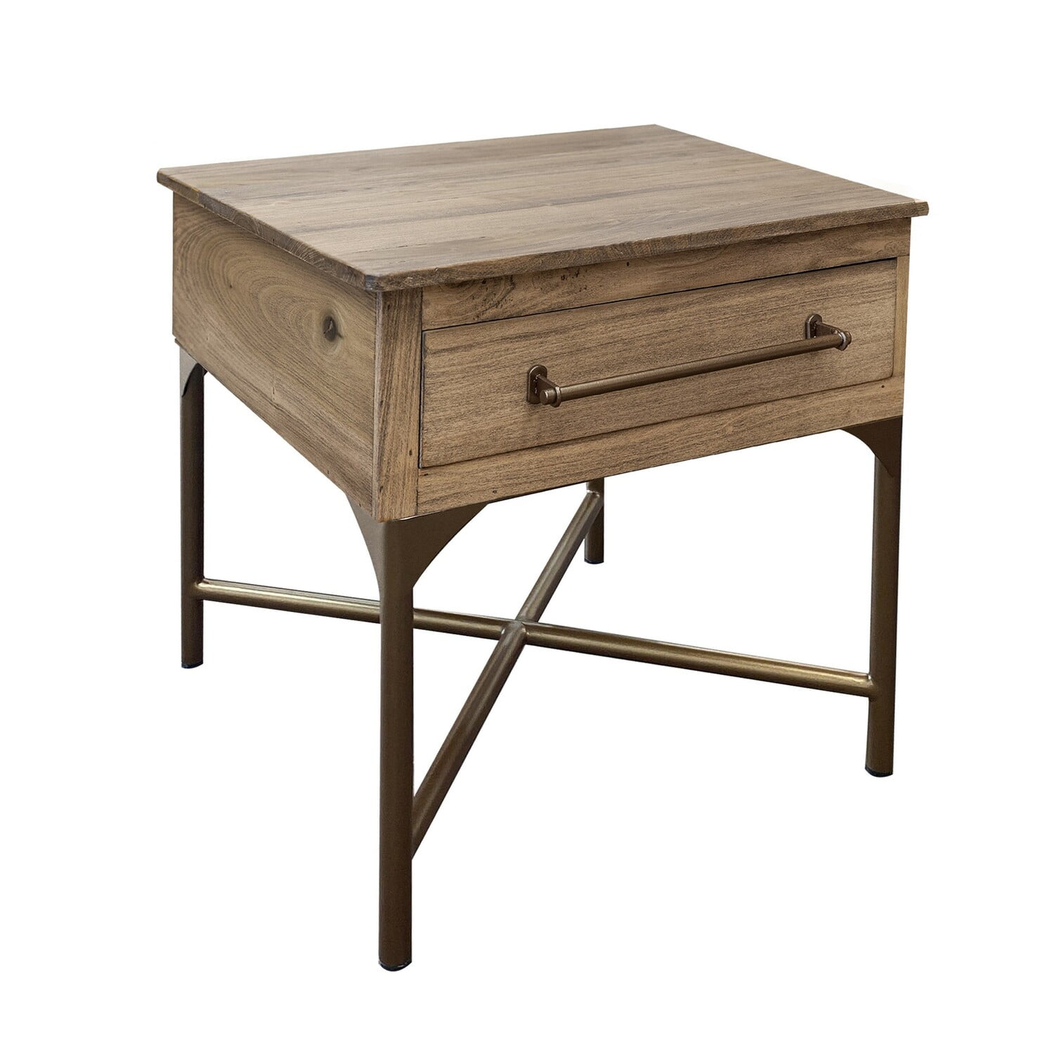Benjara Bera 23 Inch Side End Table with Drawer, Farmhouse Brown Solid ...
