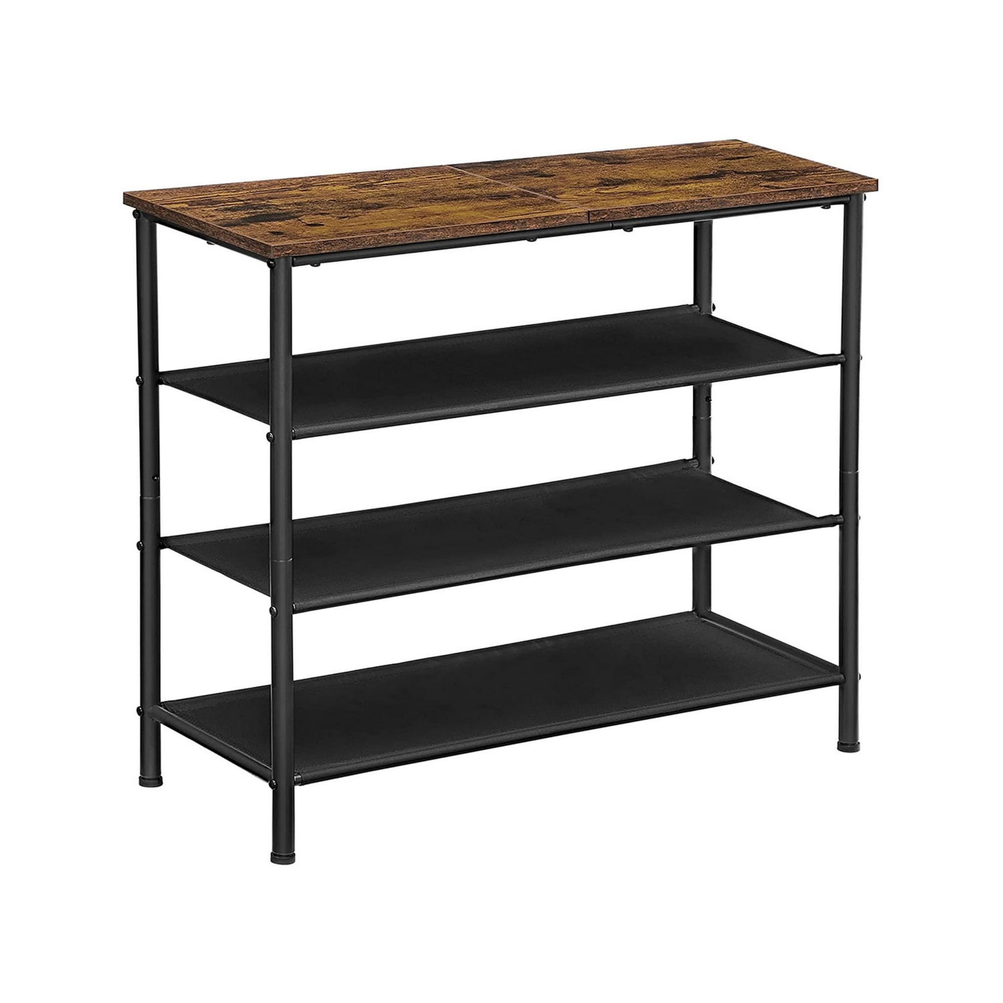 Byn 30 Inch Modern Shoe Rack, 4 Tier Shelves, Adjustable Black Steel ...