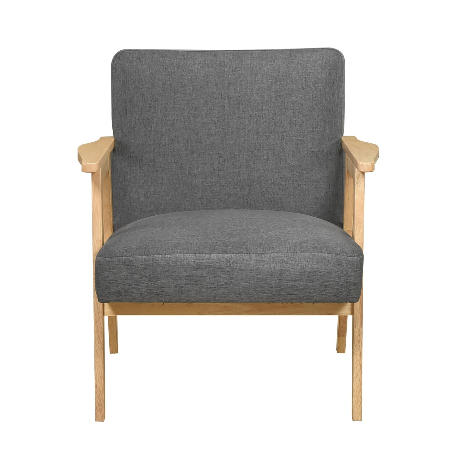 Cathy Accent Club Armchair- Soft Dark Gray- Natural Brown Wood ...