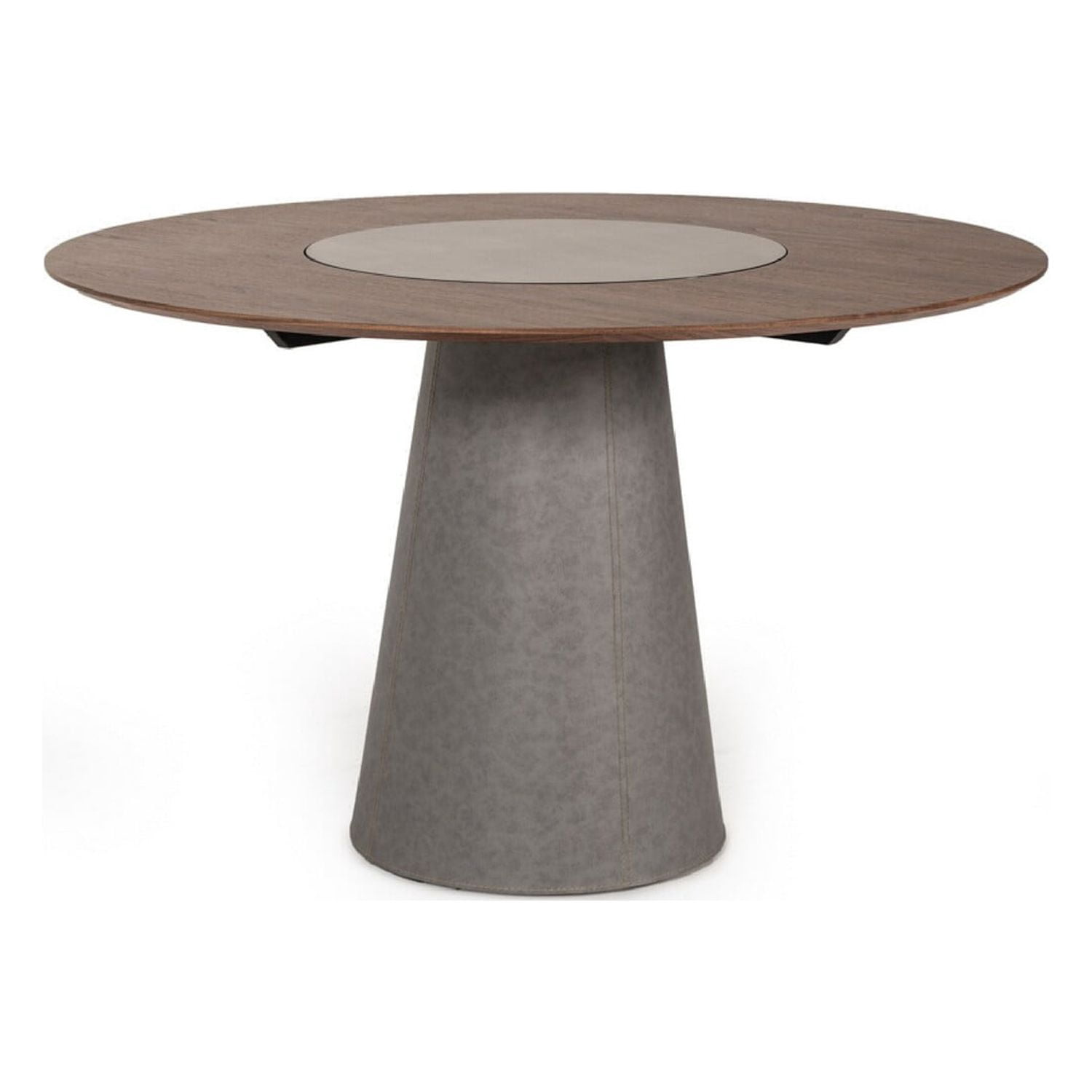 Benjara Cid 47 Inch Round Modern Dining Table, Rotating Lazy Susan ...