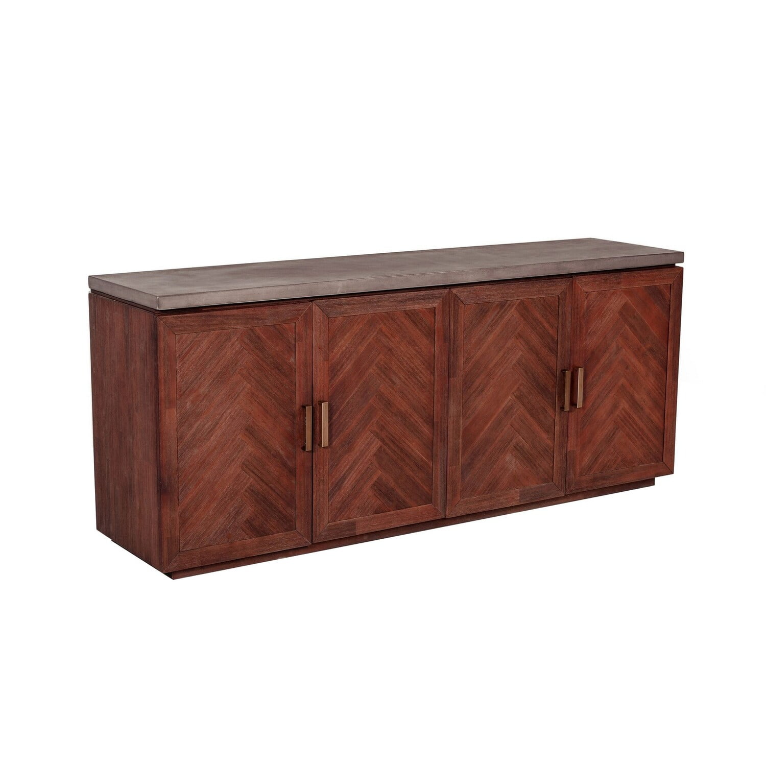 Benjara Cid 79 Inch Acacia Wood Buffet Sideboard Cabinet, Concrete Top ...