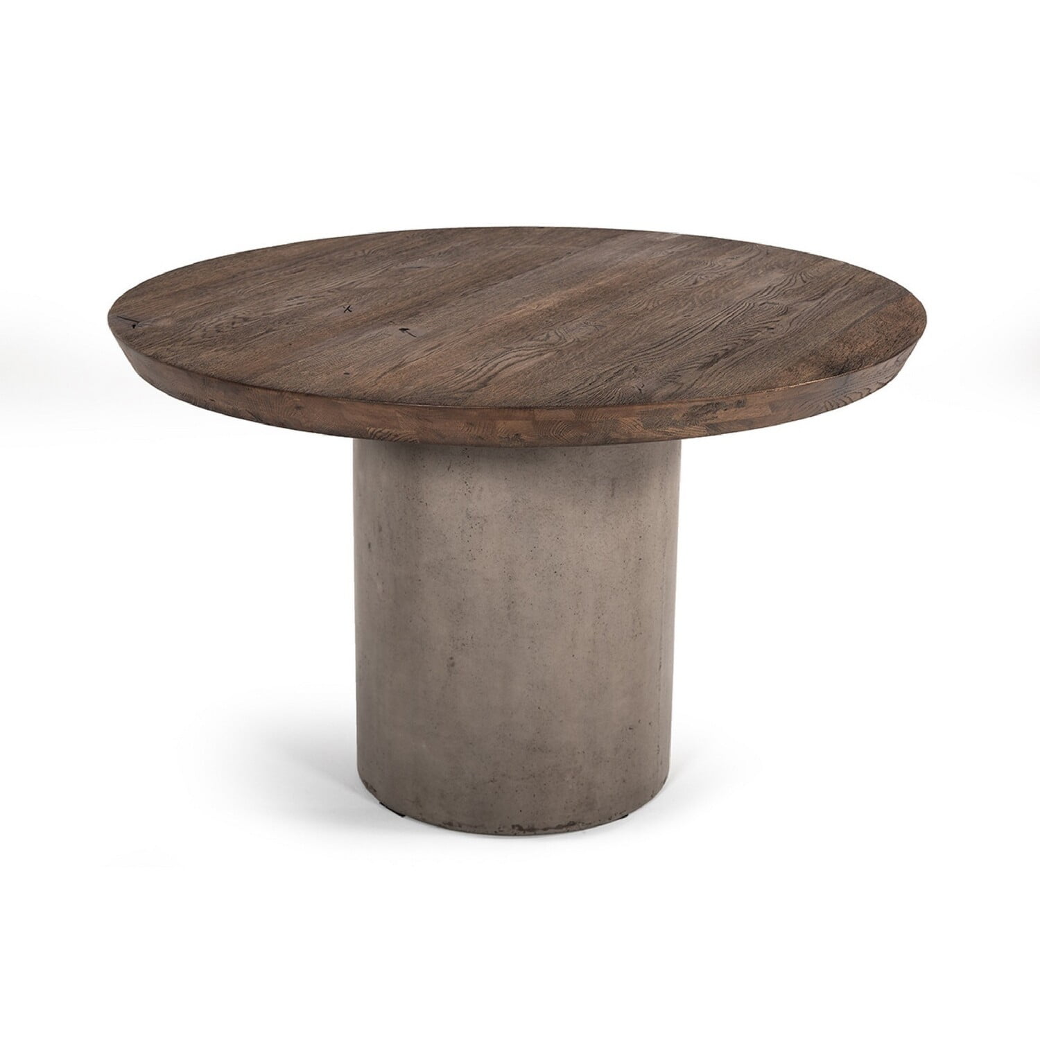 Benjara Cid Ari 47 Inch Modern Dining Table, Concrete Base, Wood Top ...