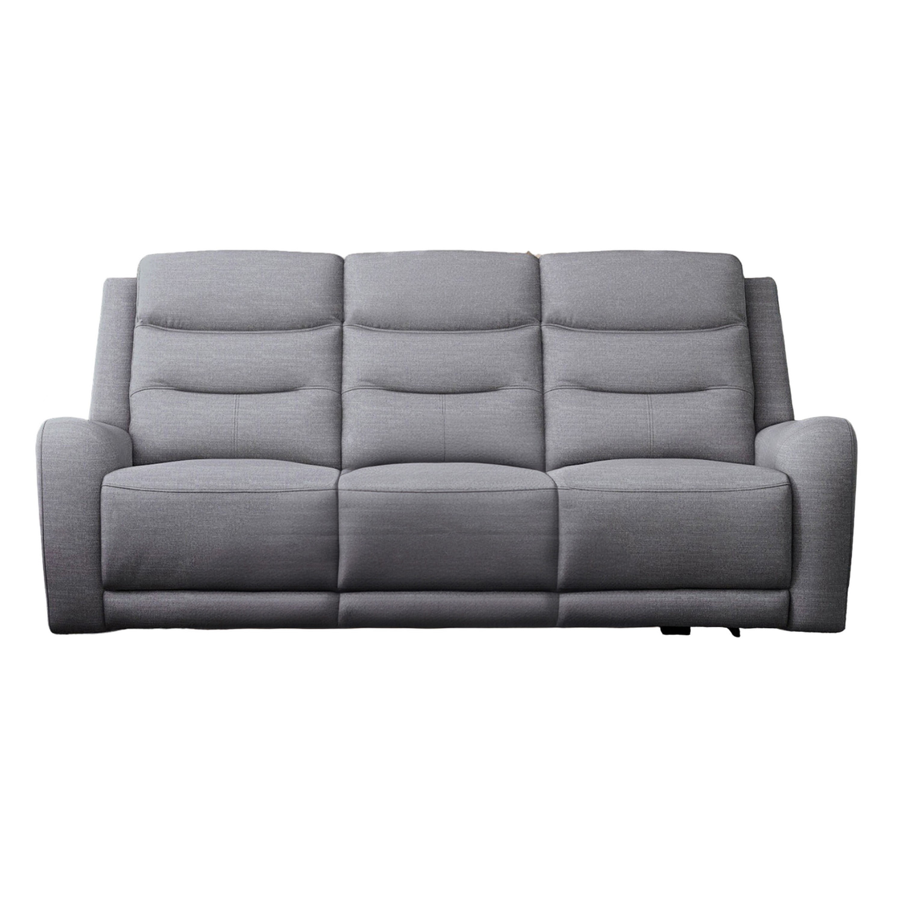 Clair Manual Recliner Sofa, Scroll Arms, 47 Inch, Solid Wood, Gray ...