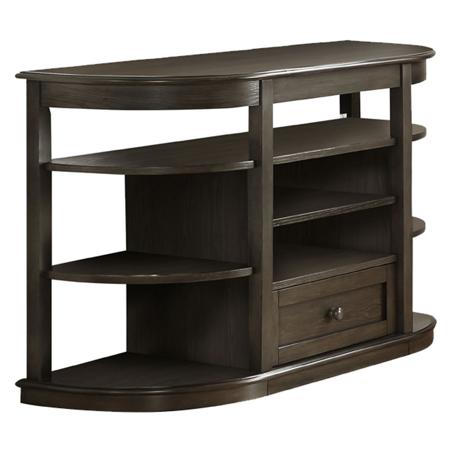 Benjara Coli 48 Inch Modern Console Sofa Table, Open Shelves, Gliding ...