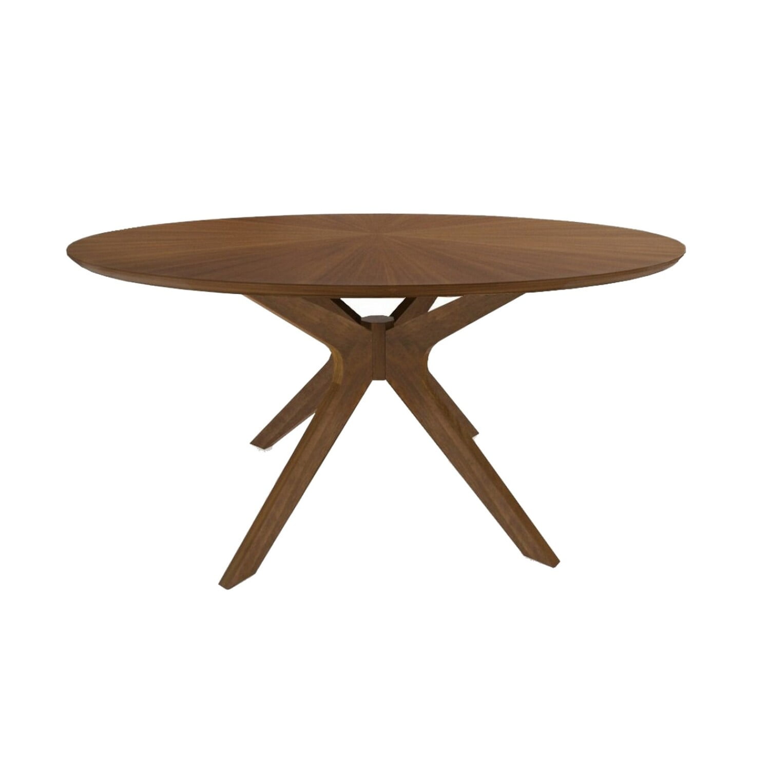 Benjara Contemporary 59 Inch Round Wooden Dining Table with Spider Legs ...